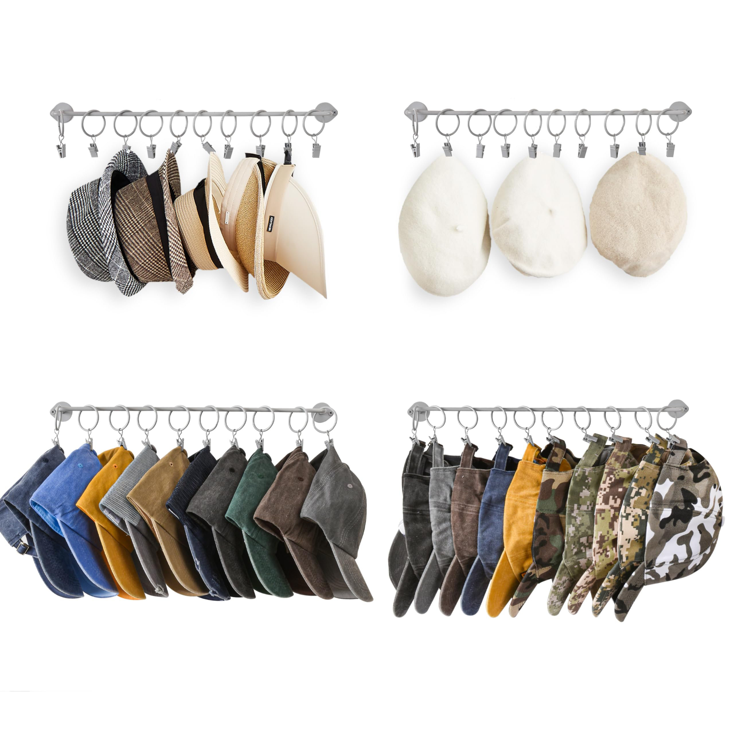 Ivy Bronx Hat Rack Wall Cap Organizer - Baseball Hat Racks Display ...