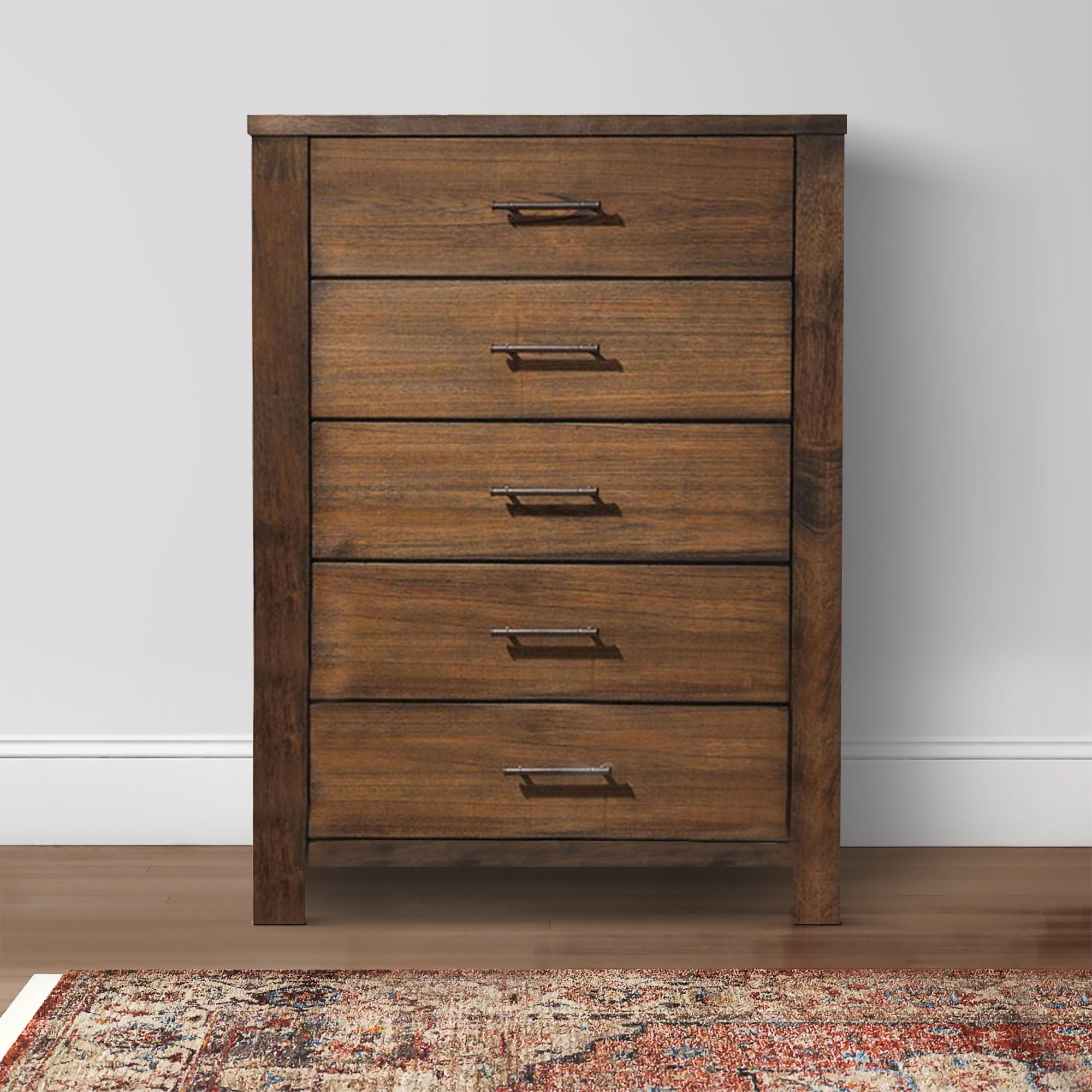 Lark Manor™ Maebel 5-Drawer Rectangular Chest in Oak & Reviews | Wayfair