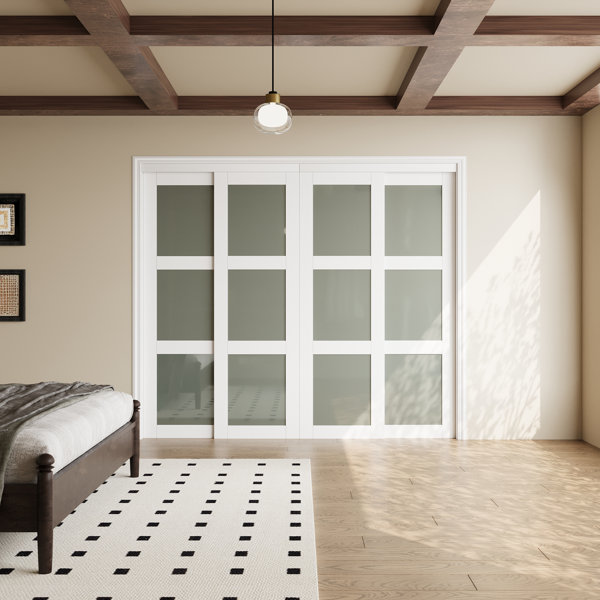 ARK DESIGN Porte de garde-robe coulissante à double vitrage simple à ...