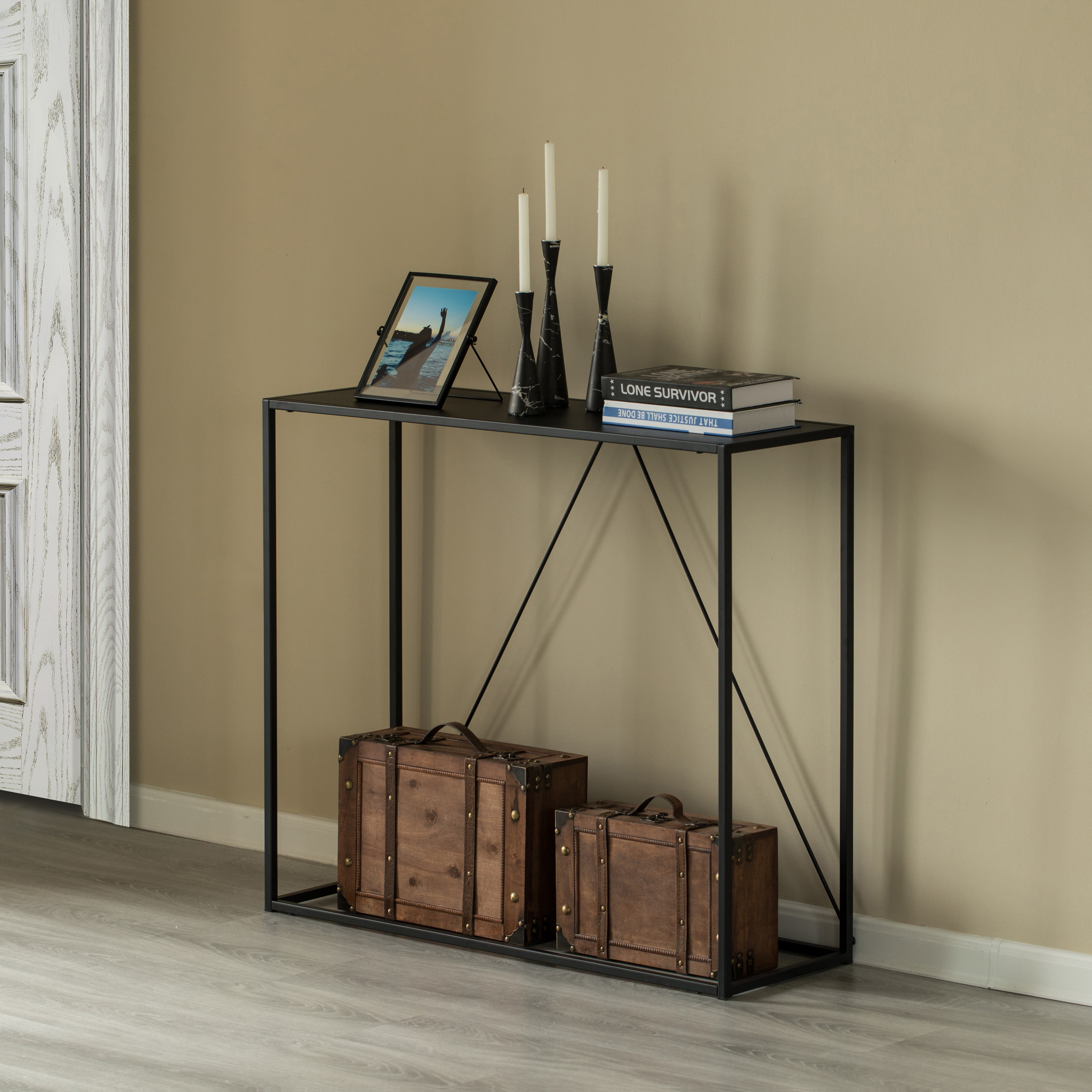 Latitude Run® Modern Display Metal Console Table, For Dining, Entryway ...