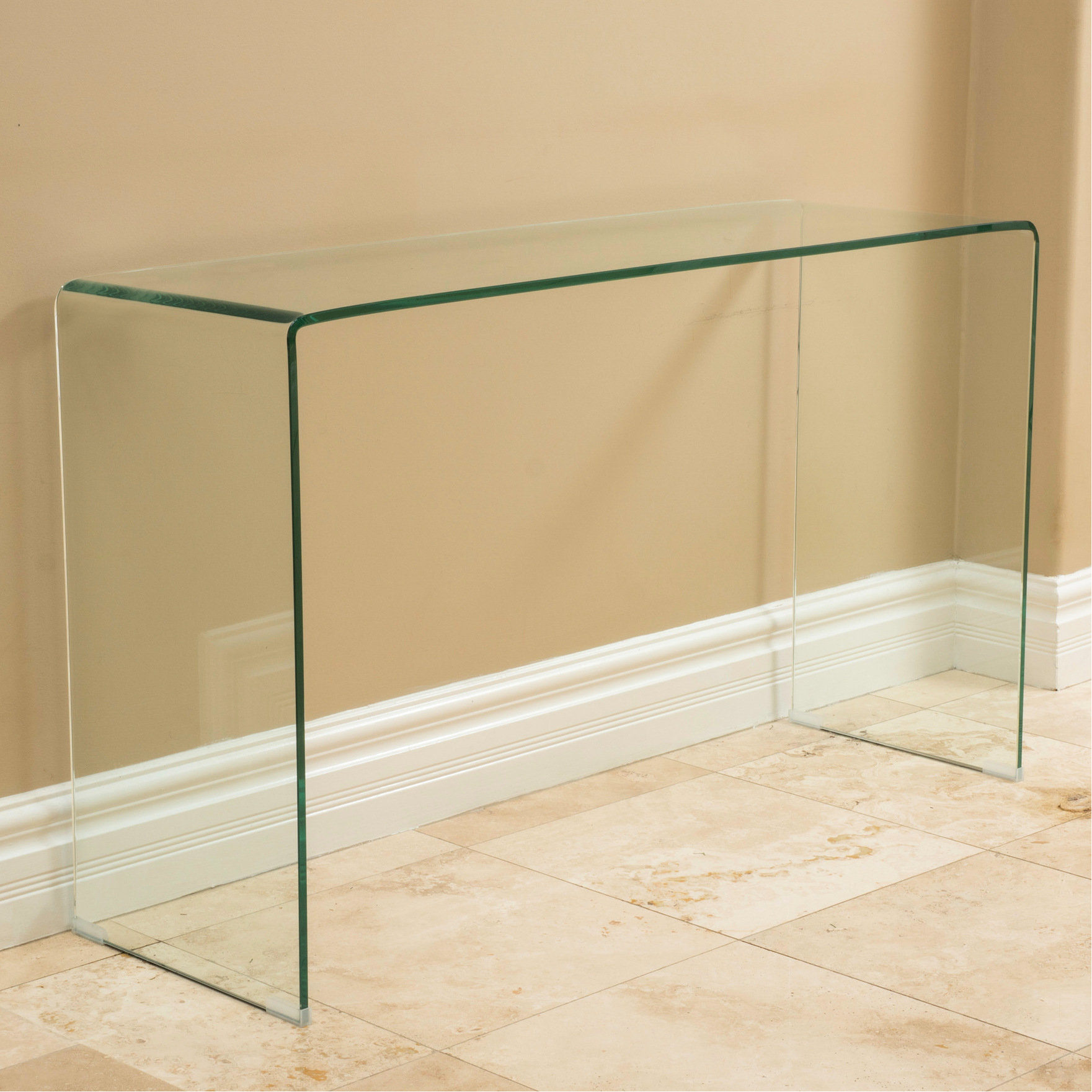 Orren Ellis 12mm Tempered Glass Console Table - Streamlined Look For ...