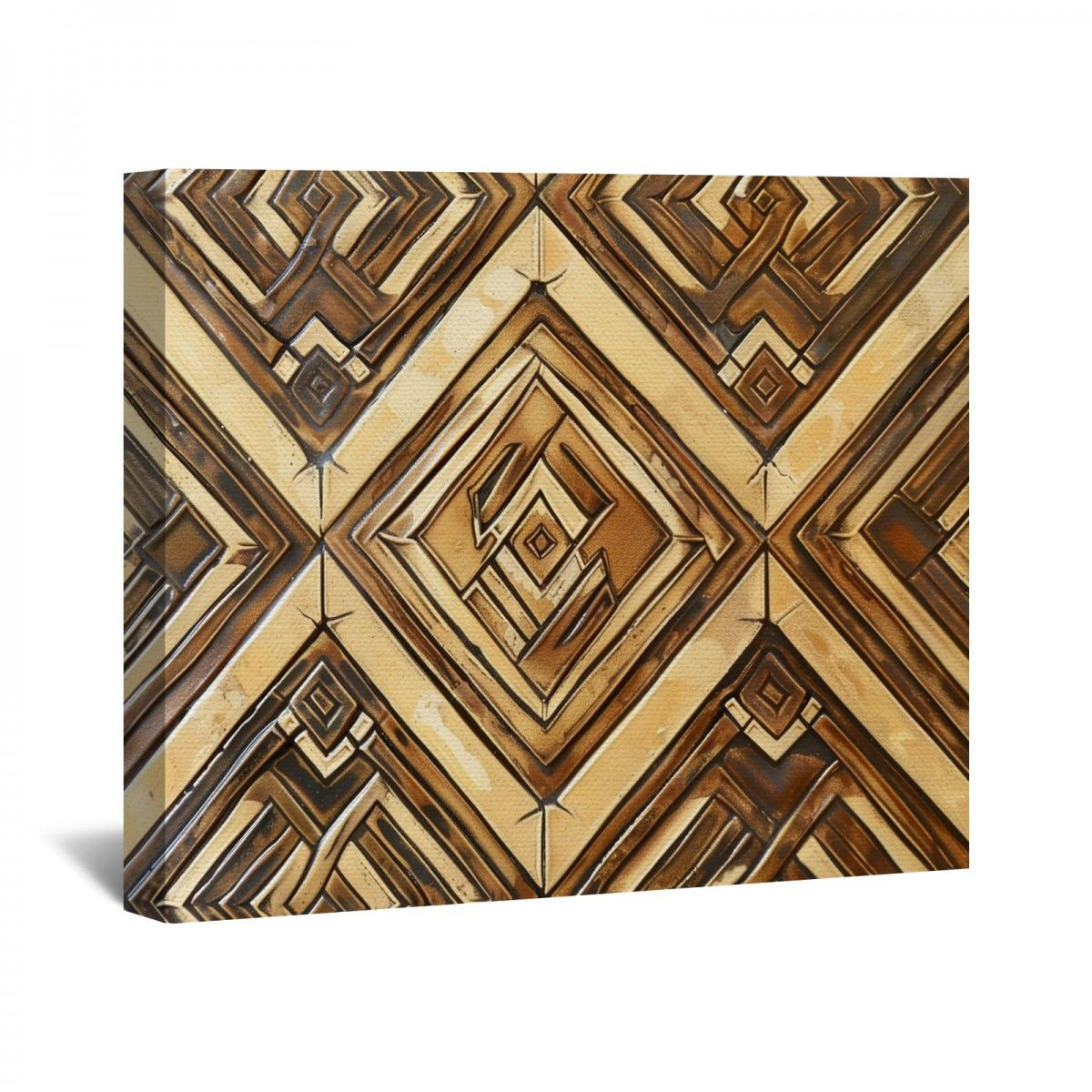 Latitude Run® Geometric Relief Canvas Wrap - Decorative Wall Décor ...