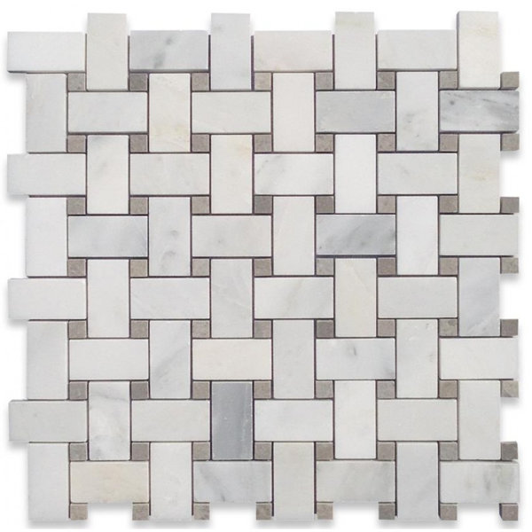 Bond Tile String Asian Statuary Basketweave 12 in. x 12 in. Honed Mesh ...