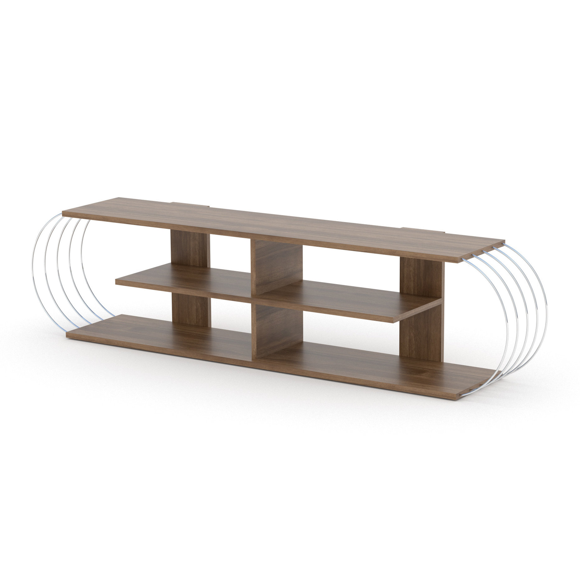 George Oliver 4 Shelves 68 Inch Tv Stand, Mid Century Modern Style ...