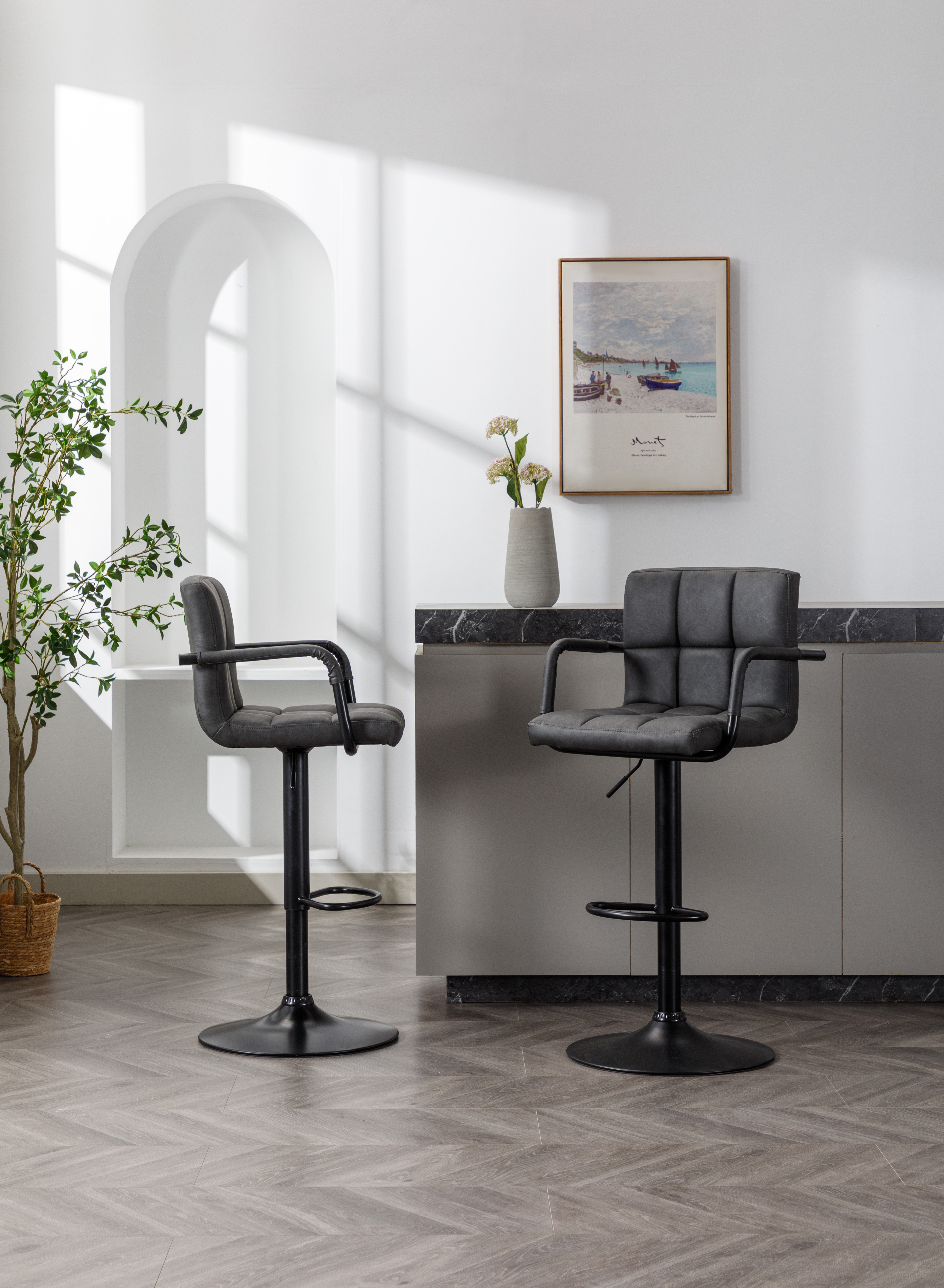 Latitude Run® Hayden Swivel Adjustable Height Bar Stool | Wayfair