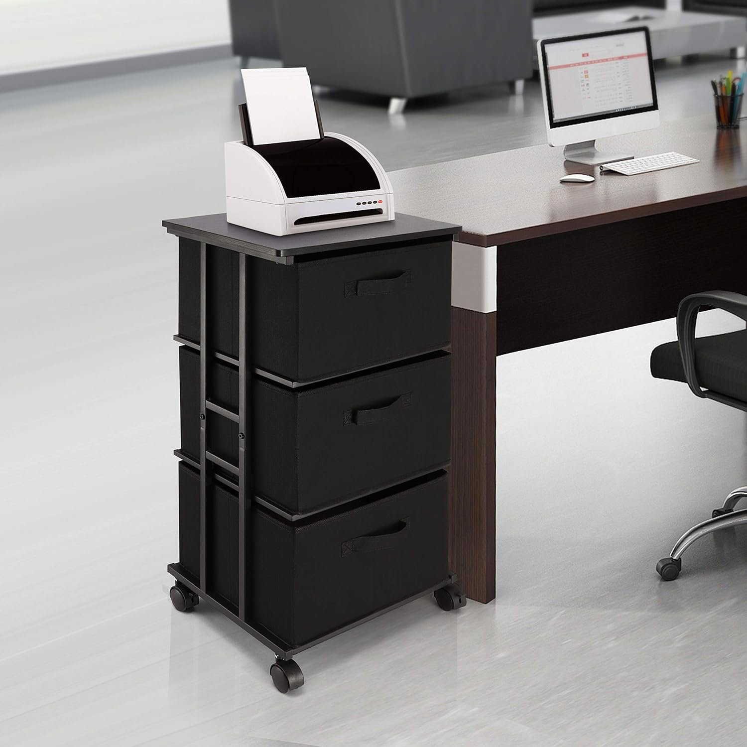 Inbox Zero 3 Drawers, Fabric Dresser Tower, Vertical Storage Unit for ...