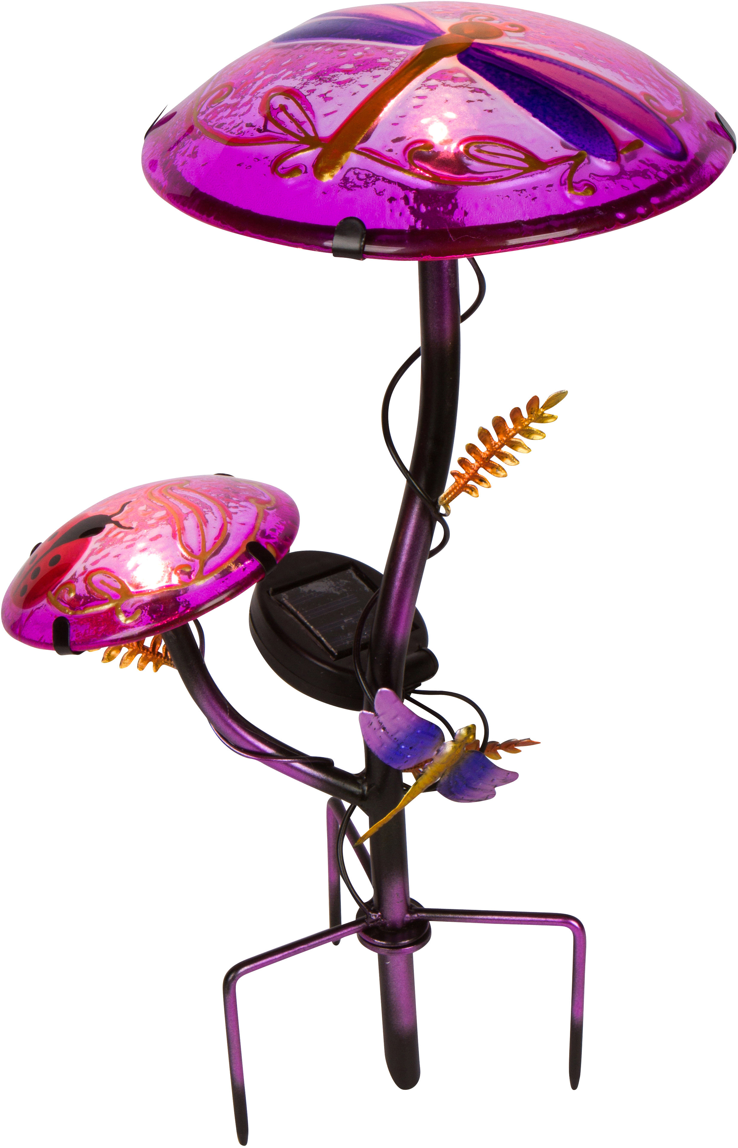 Red Barrel Studio Elland Mushroom with Butterfly Garden Stake & Reviews ...