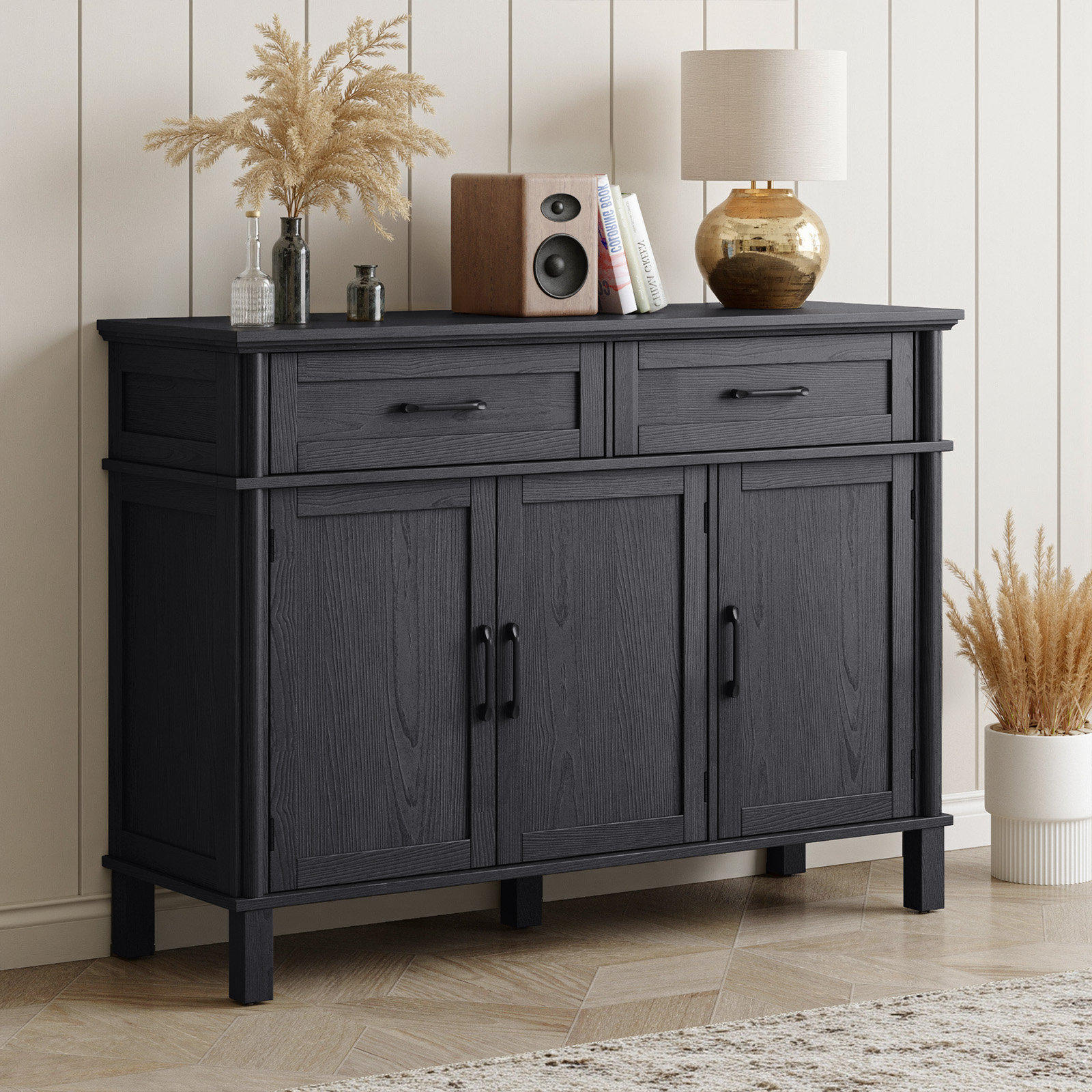 Winston Porter 47.2" Large Buffet Cabinet Sideboard With Drawers ...