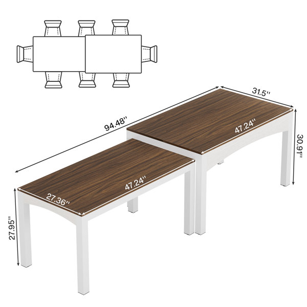 Inbox Zero 94.49 Inch 8Ft Extendable Conference Table | Wayfair