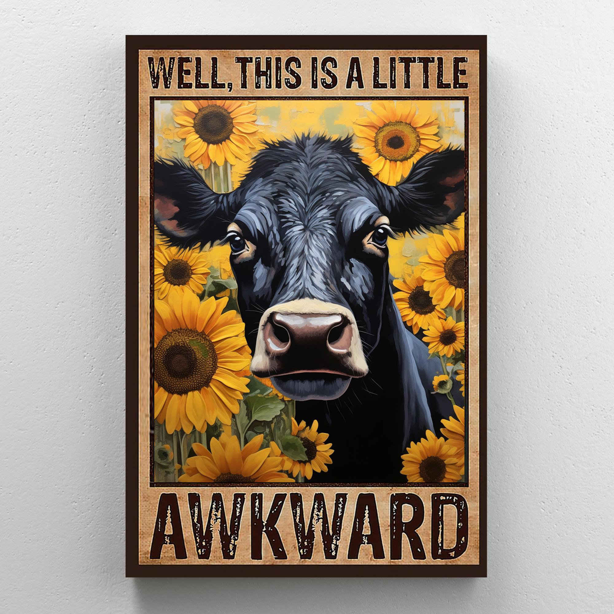 Trinx Cow This Is A Little Awkward On Canvas Graphic Art | Wayfair