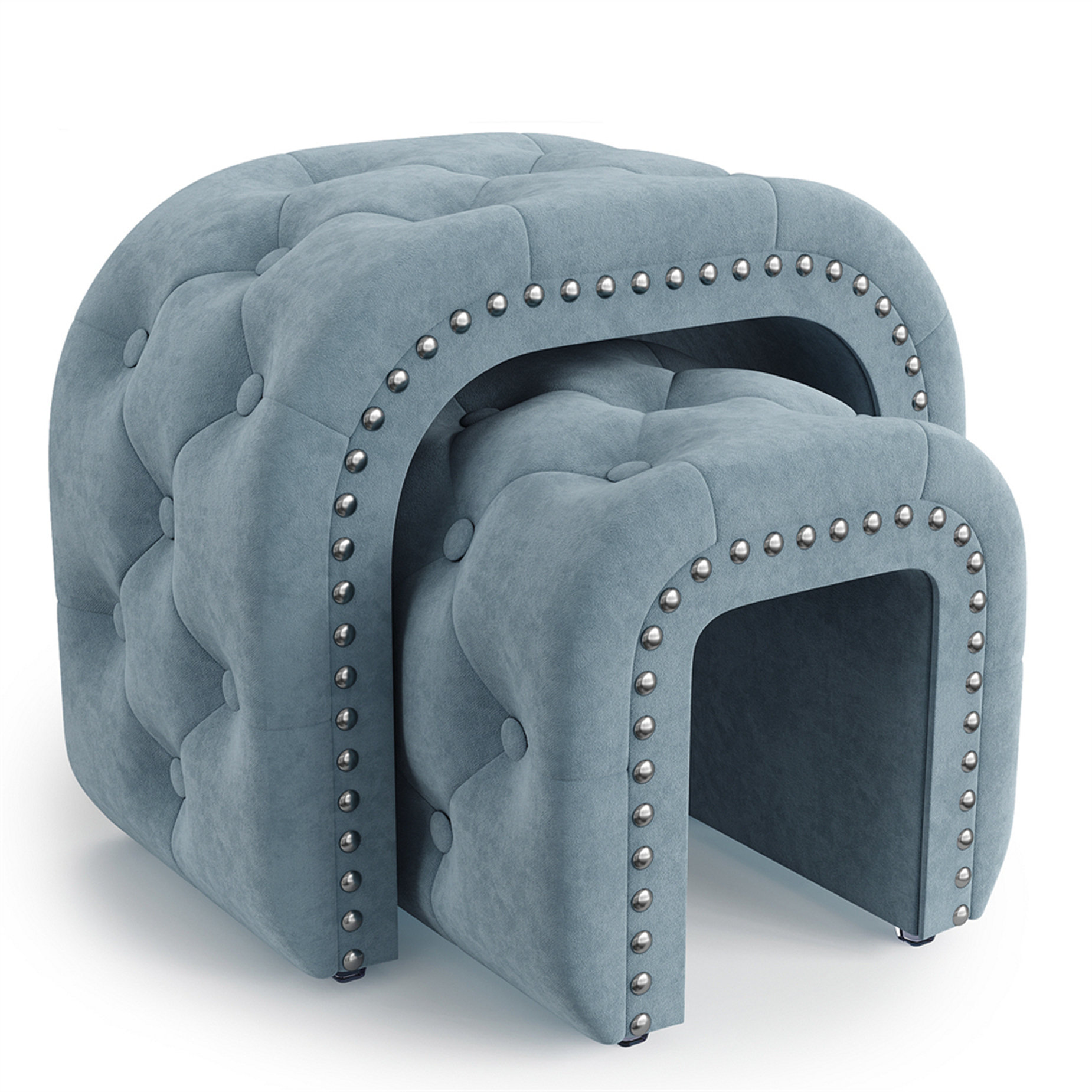 House of Hampton® Jaymen 2 - Piece Velvet Upholstered Ottoman | Wayfair