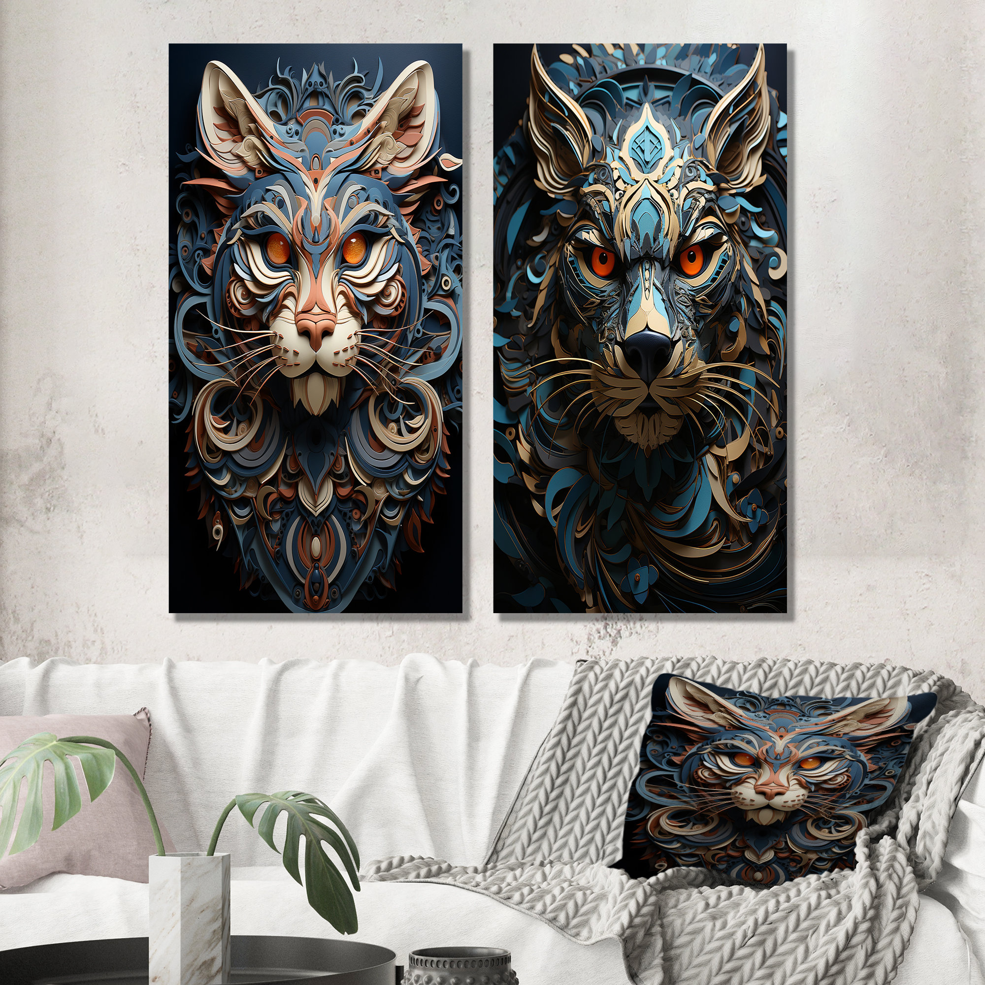 Bungalow Rose Abstract Panther Essence - Panther Wall Decor Set Of 2 ...
