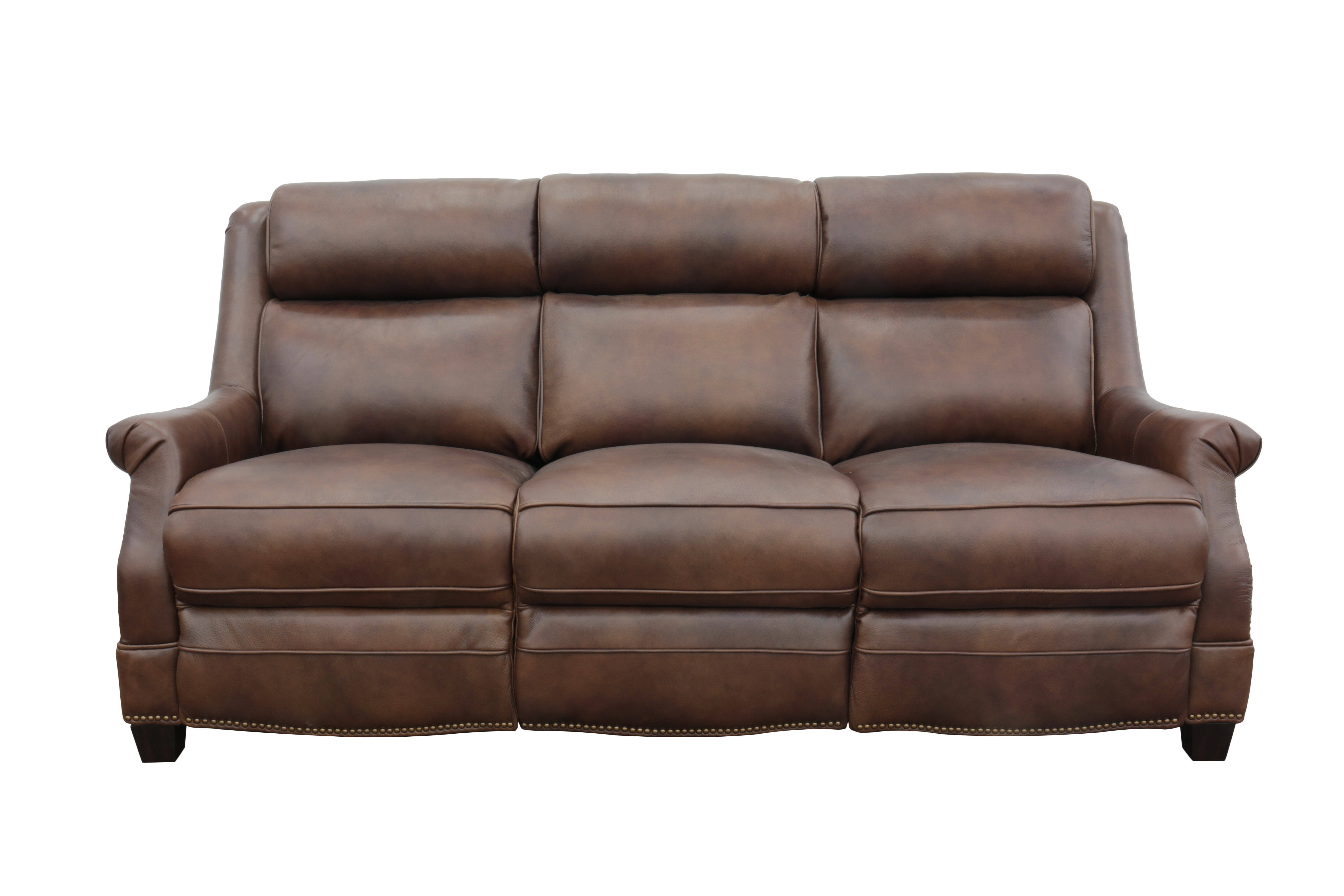 Canora Grey Charlotte 83.1" Genuine Leather Rolled Arm Reclining Sofa ...