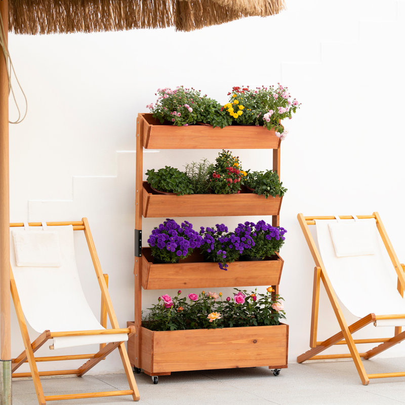 Millwood Pines H58" Debruyne Wood Vertical Garden Raised Garden Bed ...