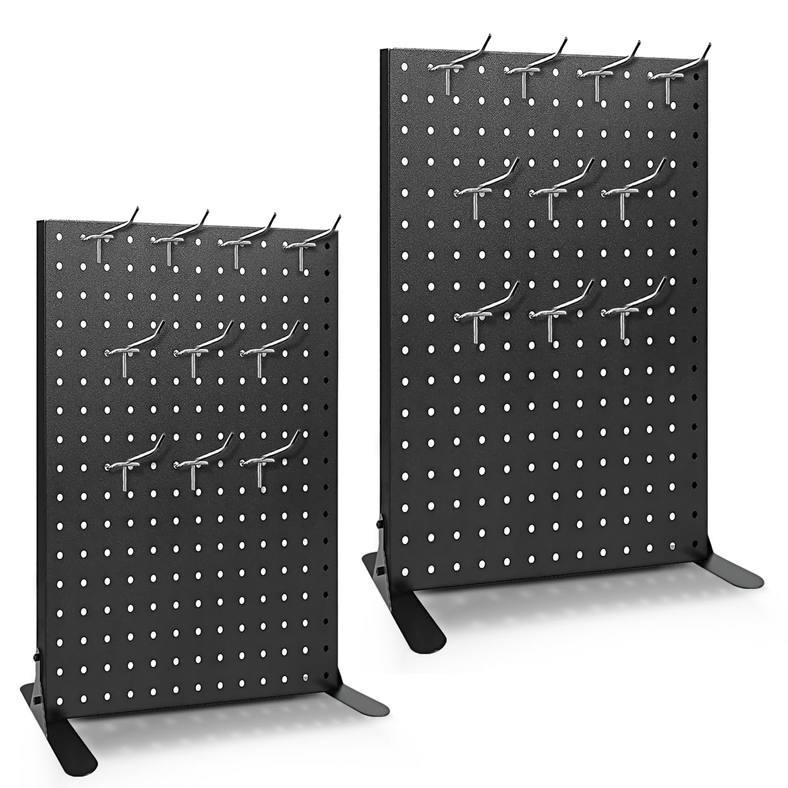 Rebrilliant 2PCS Metal Pegboard Display Stand With 20 Hooks - Sturdy ...