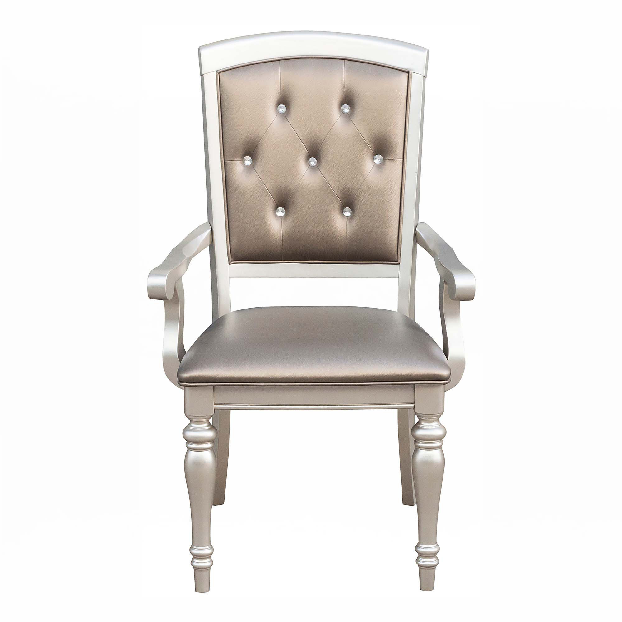 Rosdorf Park Glamorous Crystal Button-Tufted Set Of 2 Arm Chairs Silver ...