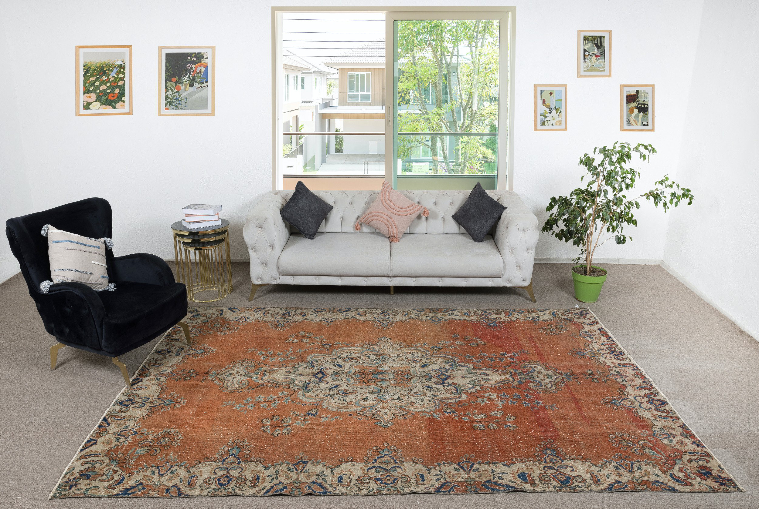 RugSpecialist Vintage Handmade Red Rug. One of a kind Wool Turkish ...