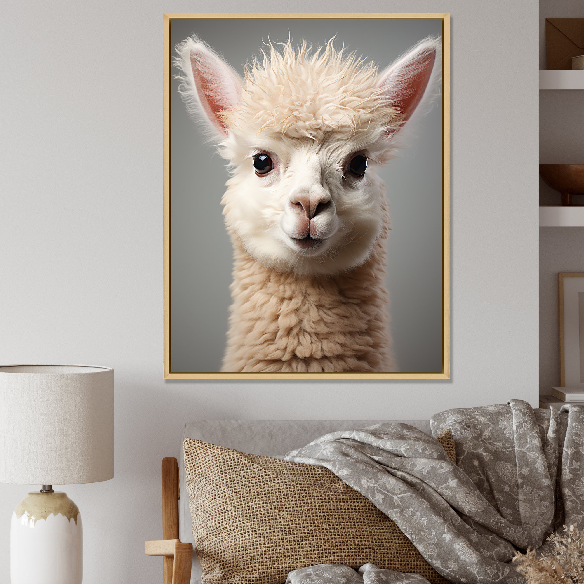 Latitude Run® White Majestic Alpaca Portrait - Alpaca Wall Art | Wayfair
