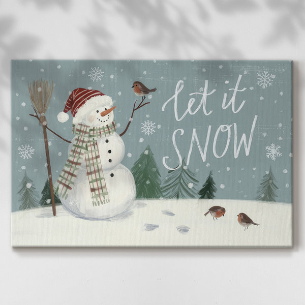 The Holiday Aisle® Jolly Snowman Collection A On Canvas Print | Wayfair