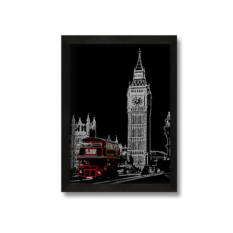 Ebern Designs London Big Ben Red Bus - Single Picture Frame Art Prints ...