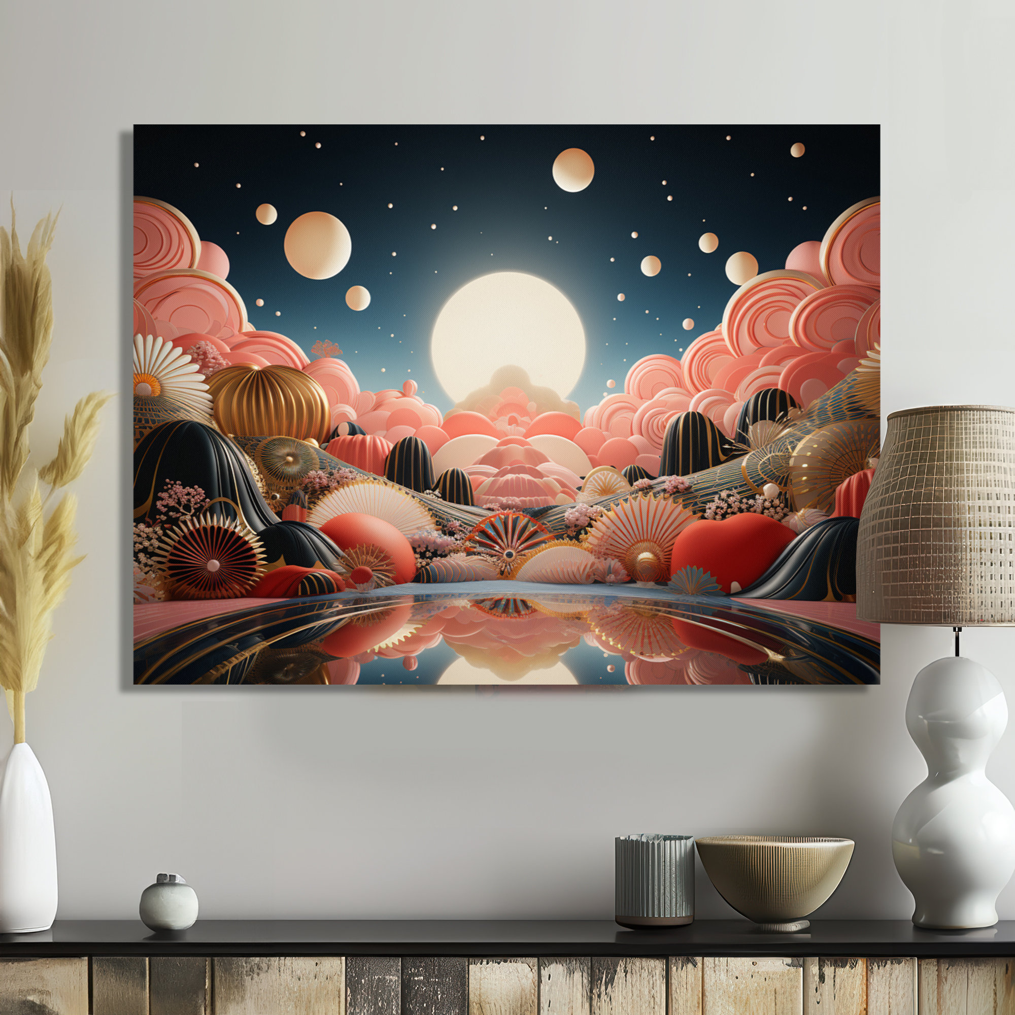 Ivy Bronx Sublime Moonlight Fantasies - Abstract Landscape Wall Art ...