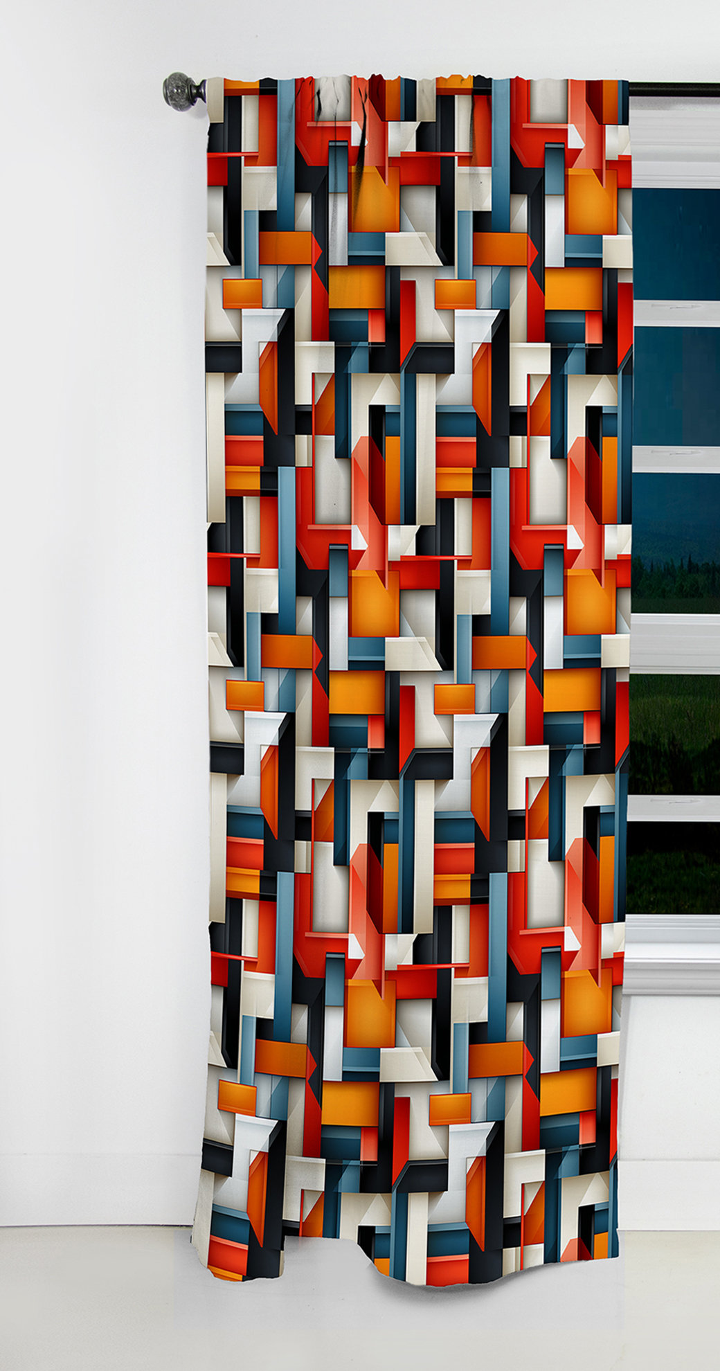 Design Art Red Industrial Matrix Cubic Reflections - Abstract Geometric ...