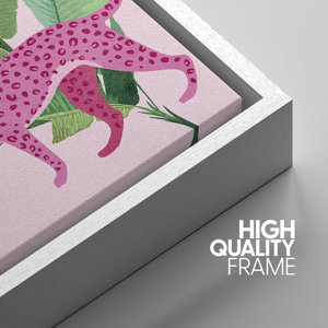 IDEA4WALL Bright Preppy Animals Jungle Palm Leaf Pink Cheetah Portrait ...