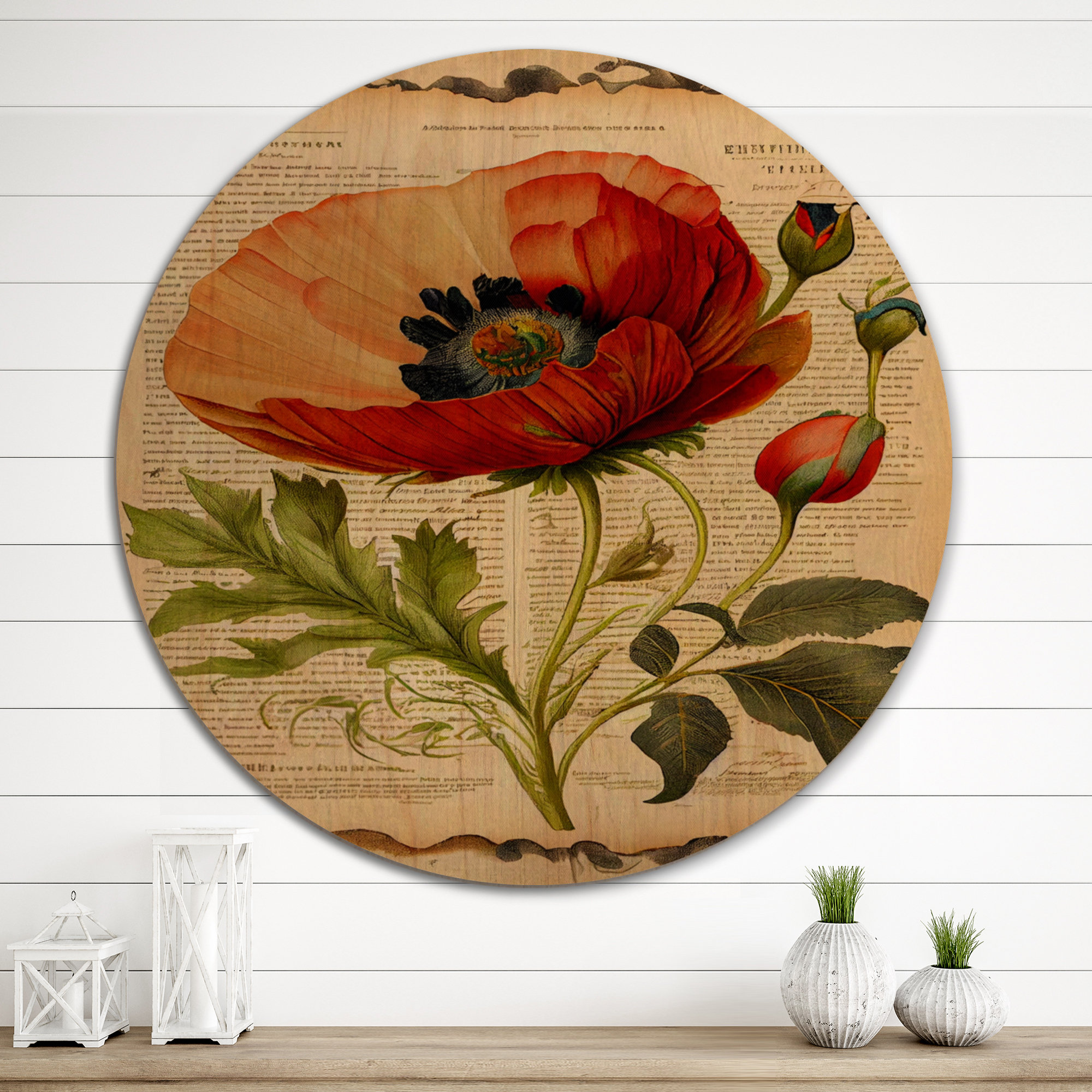 Ophelia & Co. Blossoming Victorian Vintage Poppie V - Floral Poppy Red ...