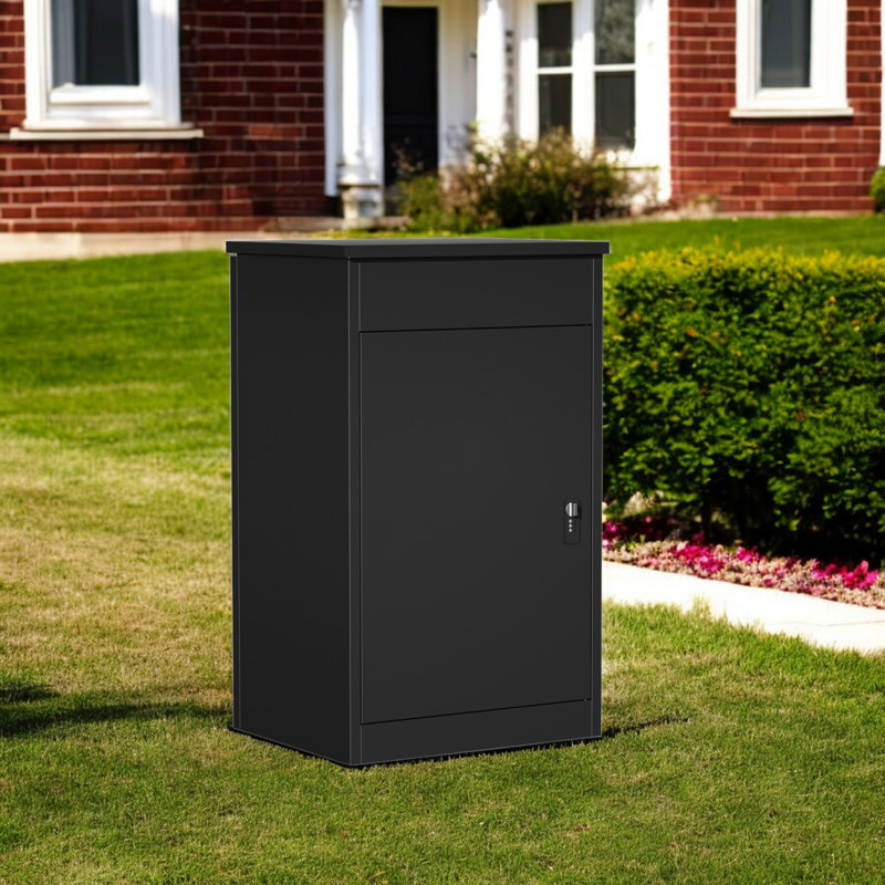 LUBMIA Galvanized Steel Locking Parcel Package Drop, Outdoor Parcel Box ...
