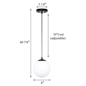 Longshore Tides Andren Pendant Lighting 1 Light Globe Pendant Light ...