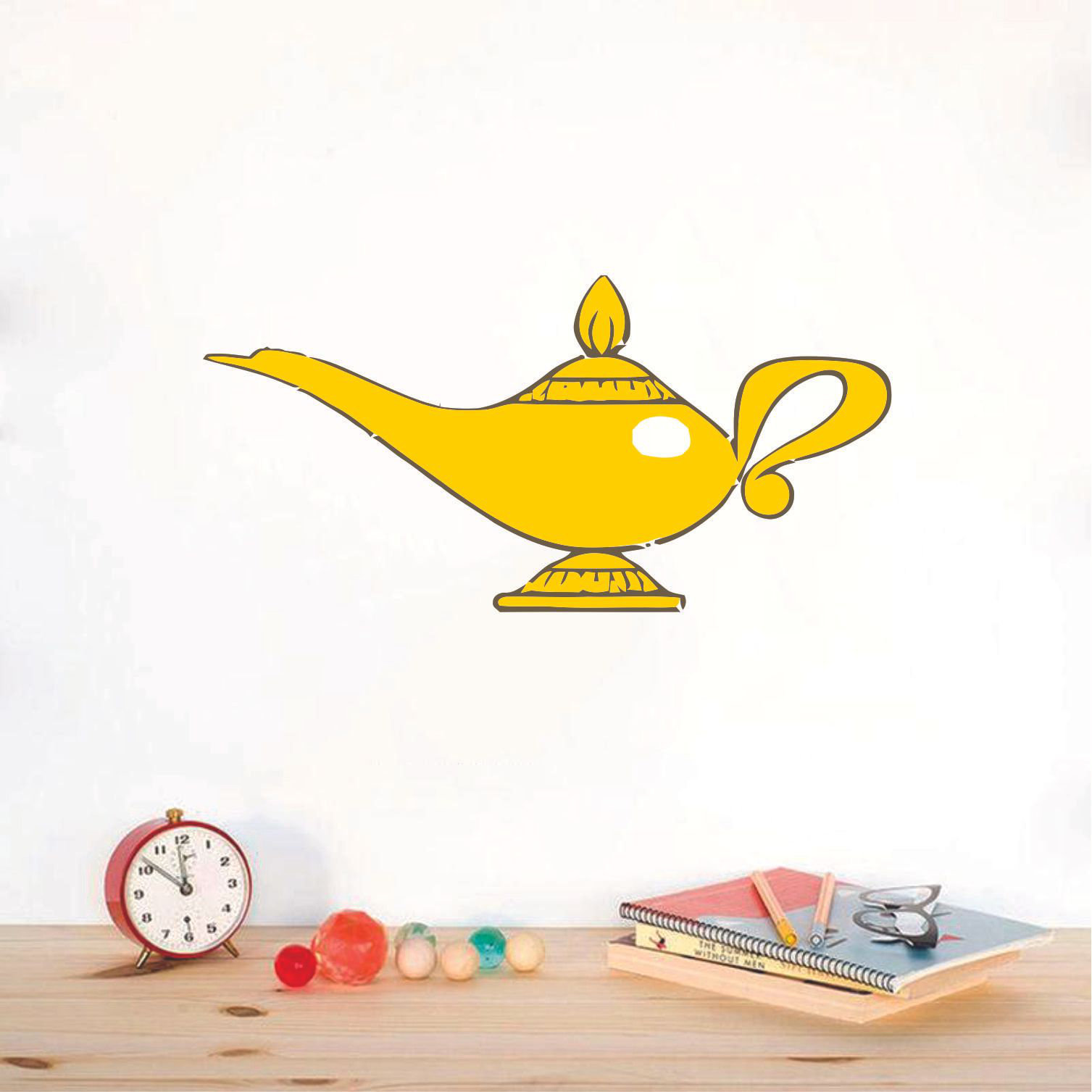 Design With Vinyl Shiny Magical Genie Lamp Cartoon Wall Decal | Wayfair