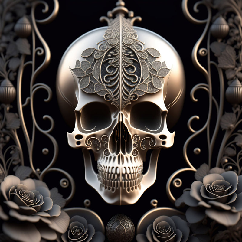 Trinx Skull 16 On Canvas by Stephen Chambers Print | Wayfair