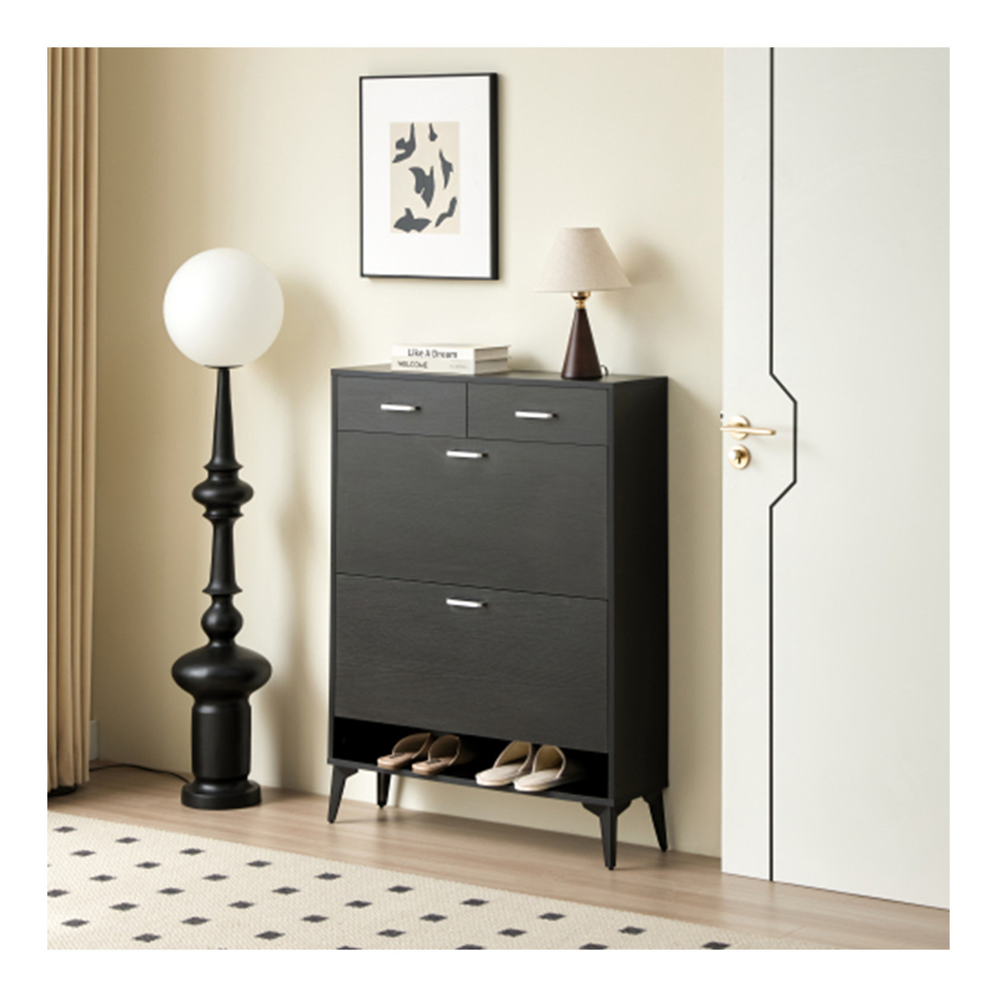George Oliver Large size Shoe Cabinet,Free Standing Tipping Bucket Shoe ...