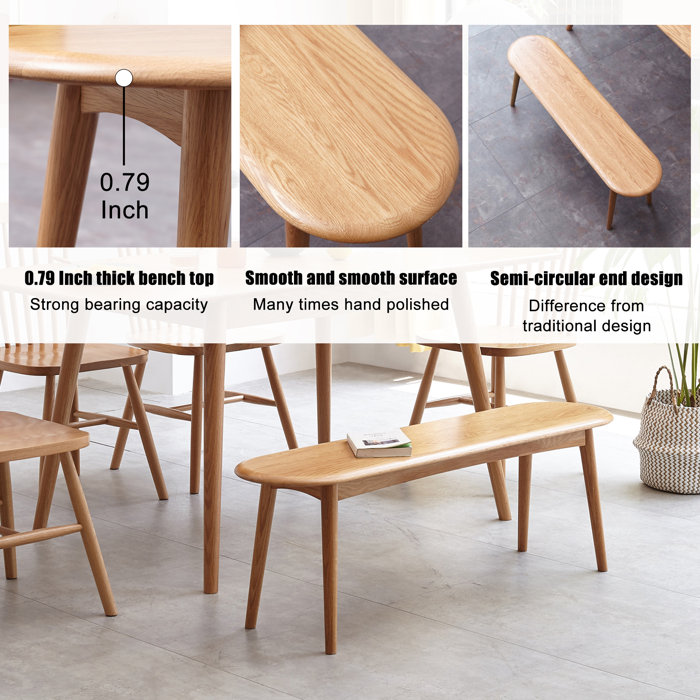 Wade Logan® Passendale Solid Wood Bench & Reviews | Wayfair