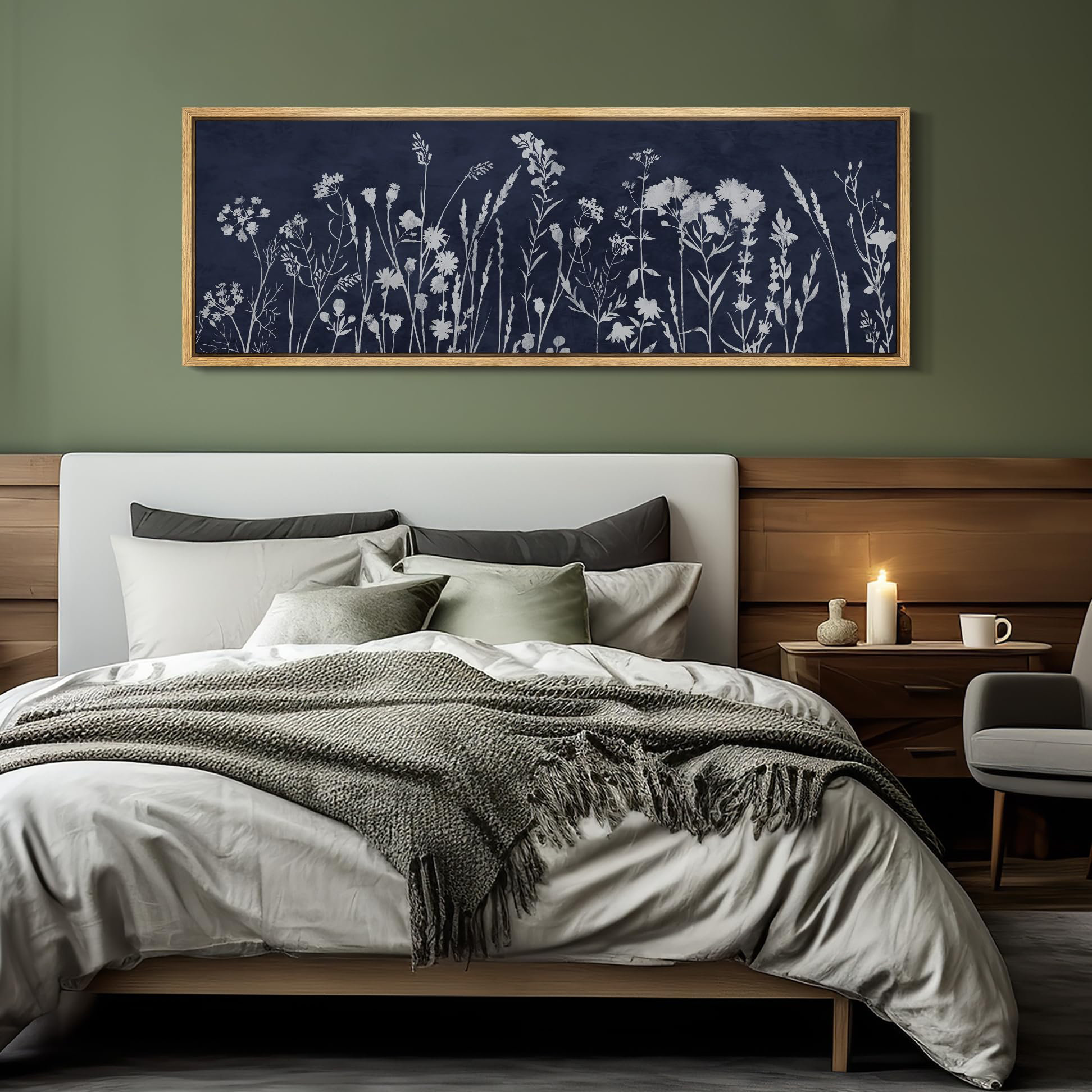 IDEA4WALL Vibrant Wildflower Blossoming Flowers On Teal Background ...