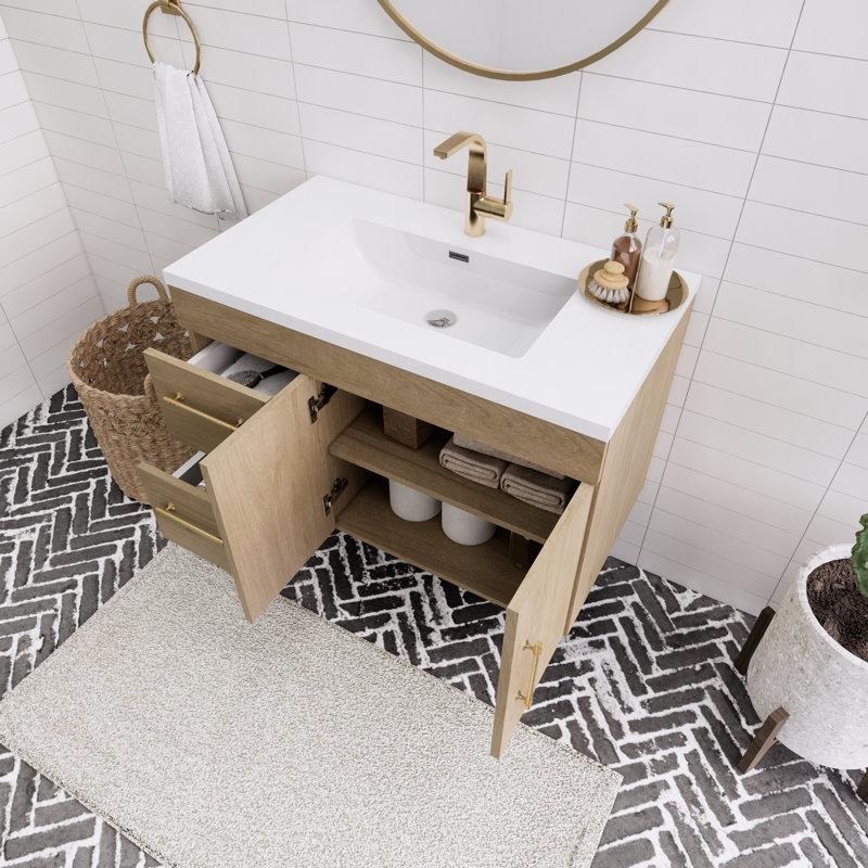 Latitude Run® Spring 36" Wall-Mounted Single Bathroom Vanity Set | Wayfair