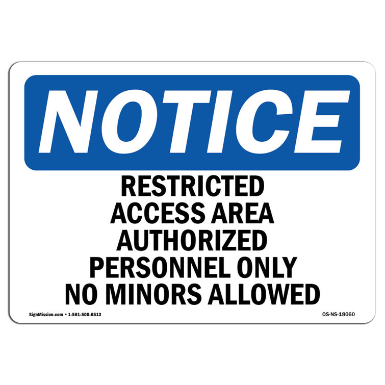 SignMission Restricted Access Area Authorized Personnel Sign | Wayfair