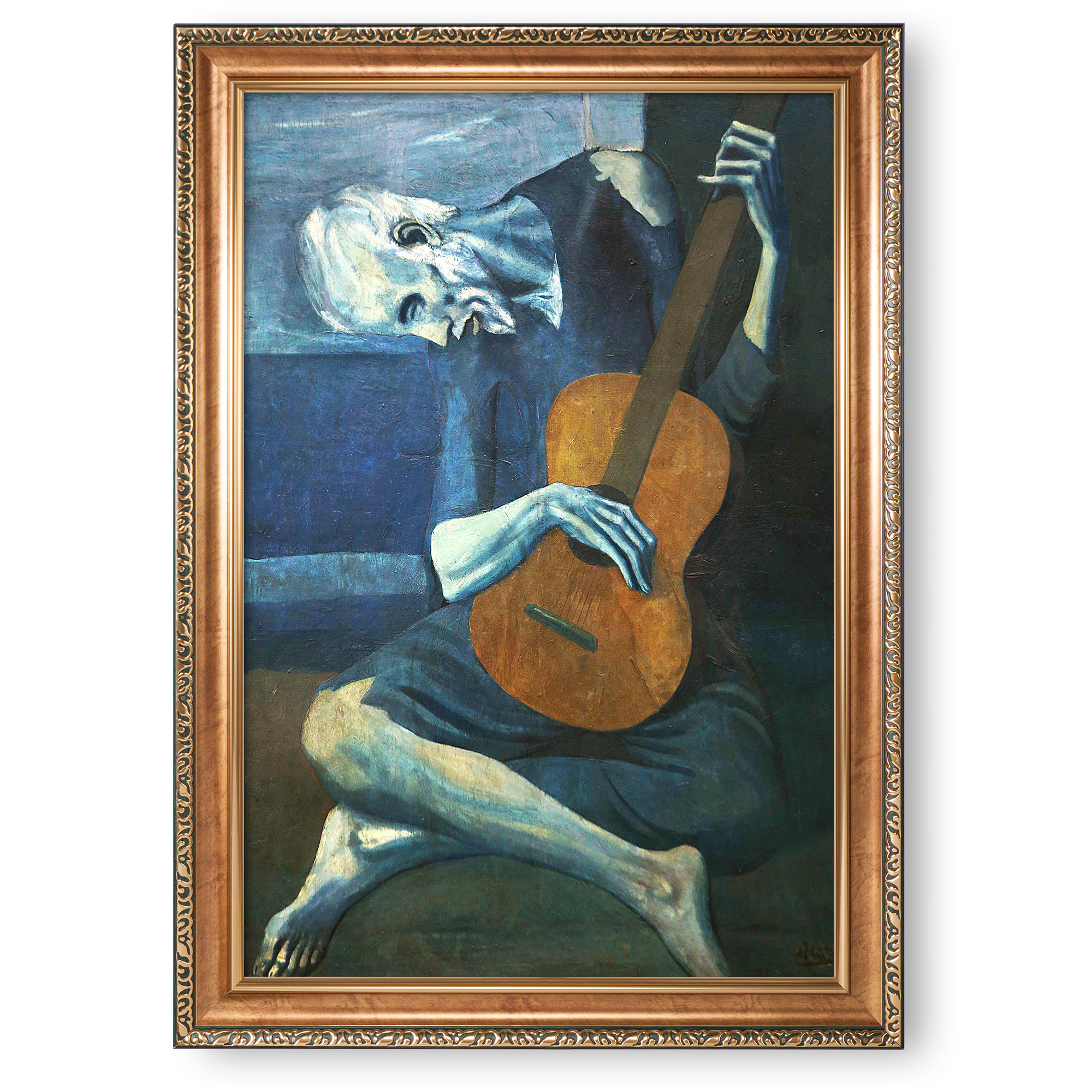 A&T ARTWORK The Old Guitarist by Pablo Picasso Framed Size:34.5x24.5 ...