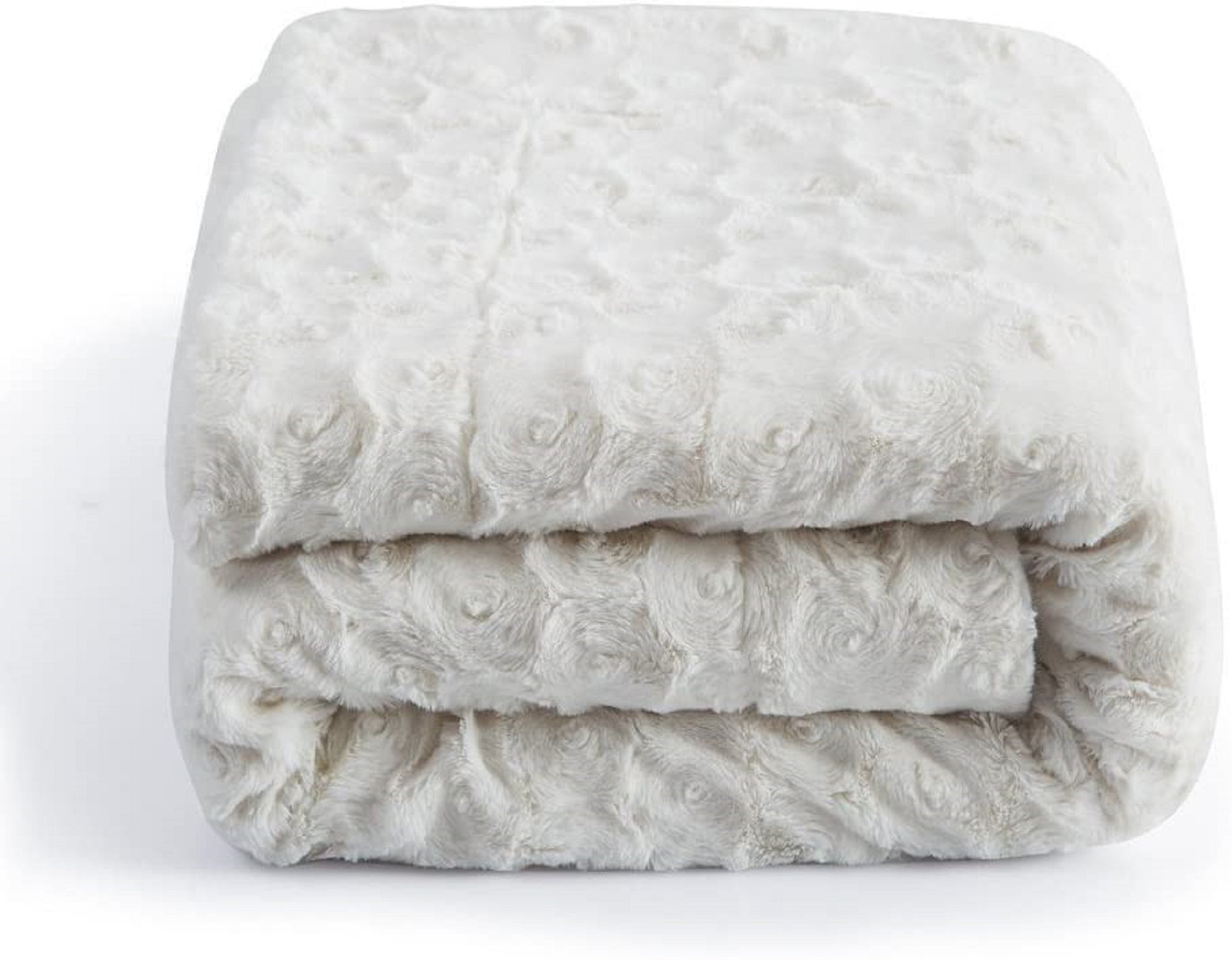 DaDa Bedding White Faux Fur Throw Blanket - Sherpa Backside & Reviews ...