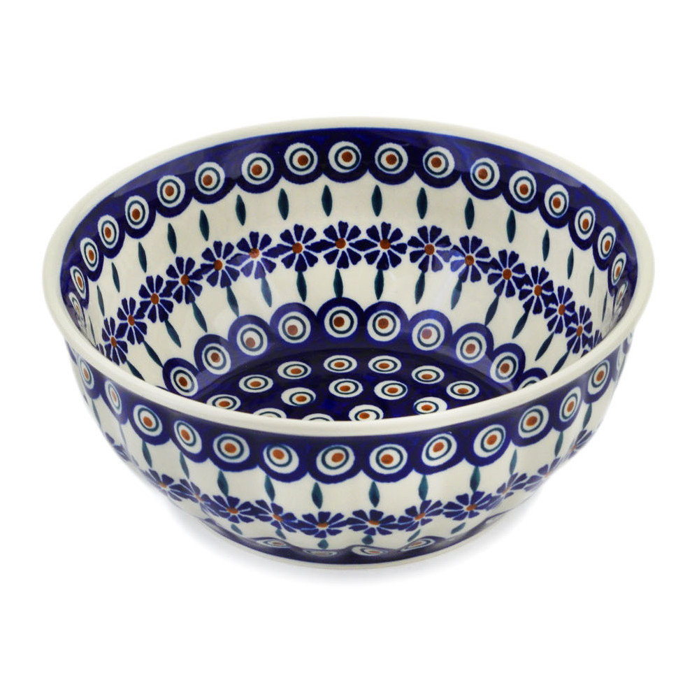 Red Barrel Studio Polish Pottery 9 Inch Stoneware Bowl - Peacock ...
