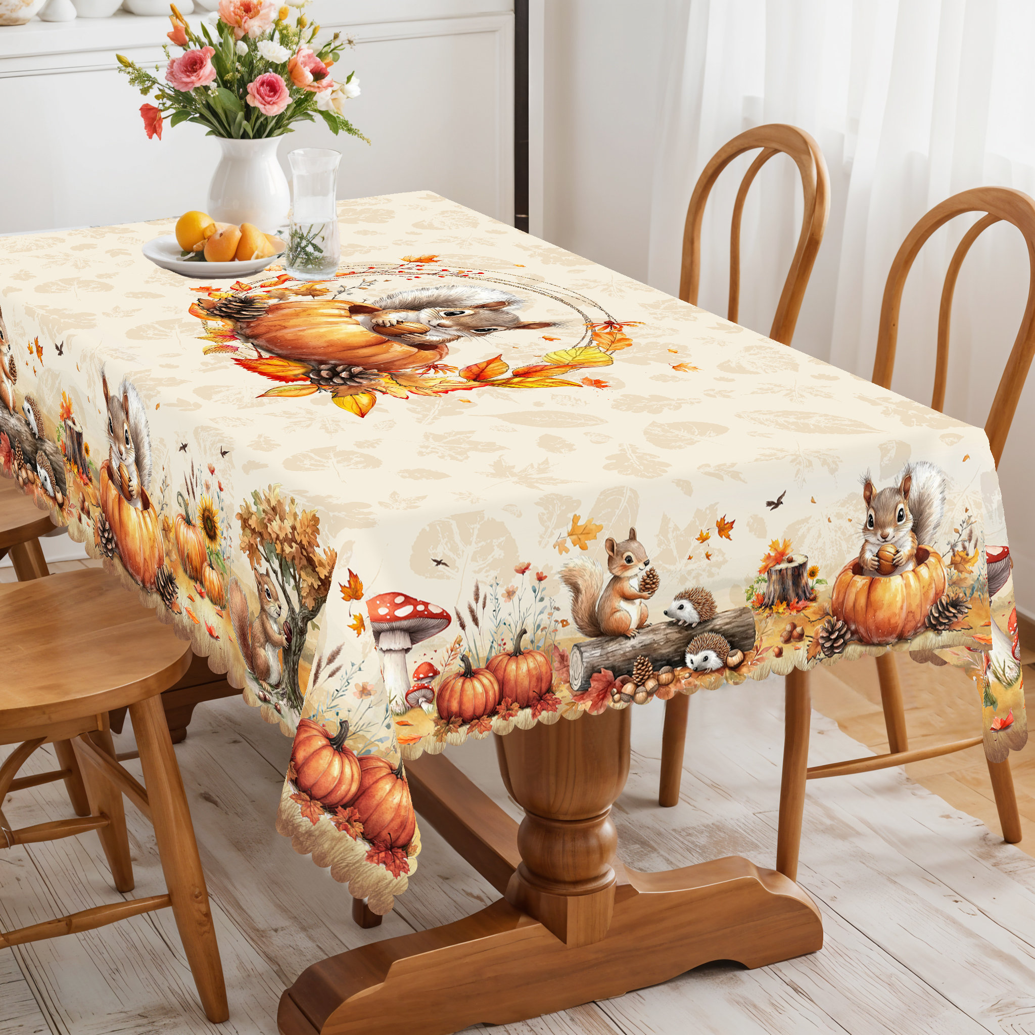 The Holiday Aisle® Fall Tablecloth Rectangle 140x180cm, Thanksgiving ...