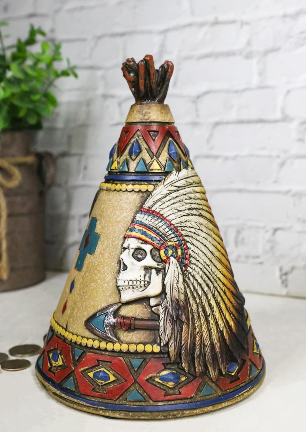 Union Rustic Rustic Southwestern Indian Chief Crossed Arrows Teepee Hut ...