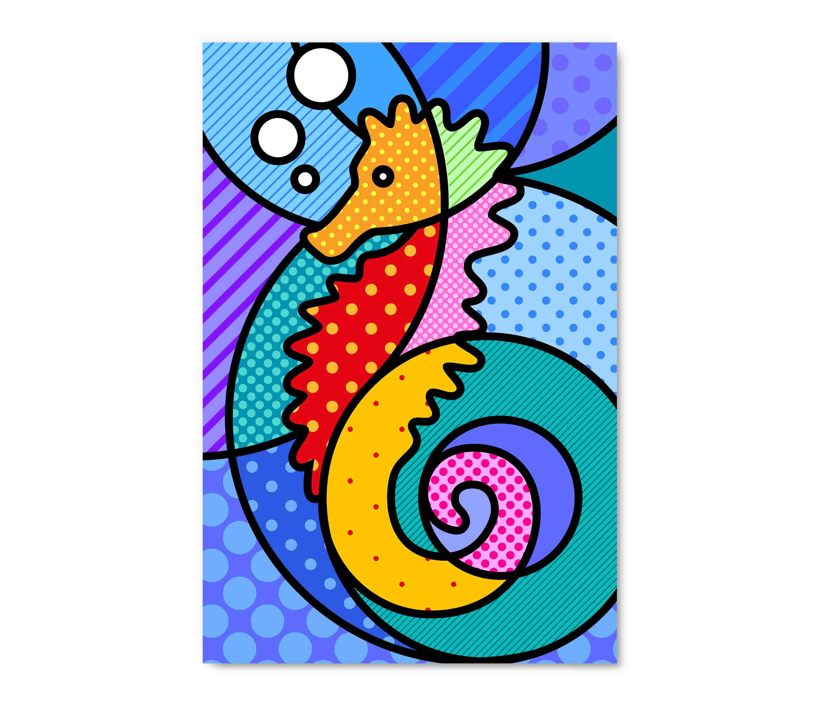 Dovecove Pop Art Seahorse On Plastic/Acrylic by Romero Britto Print ...