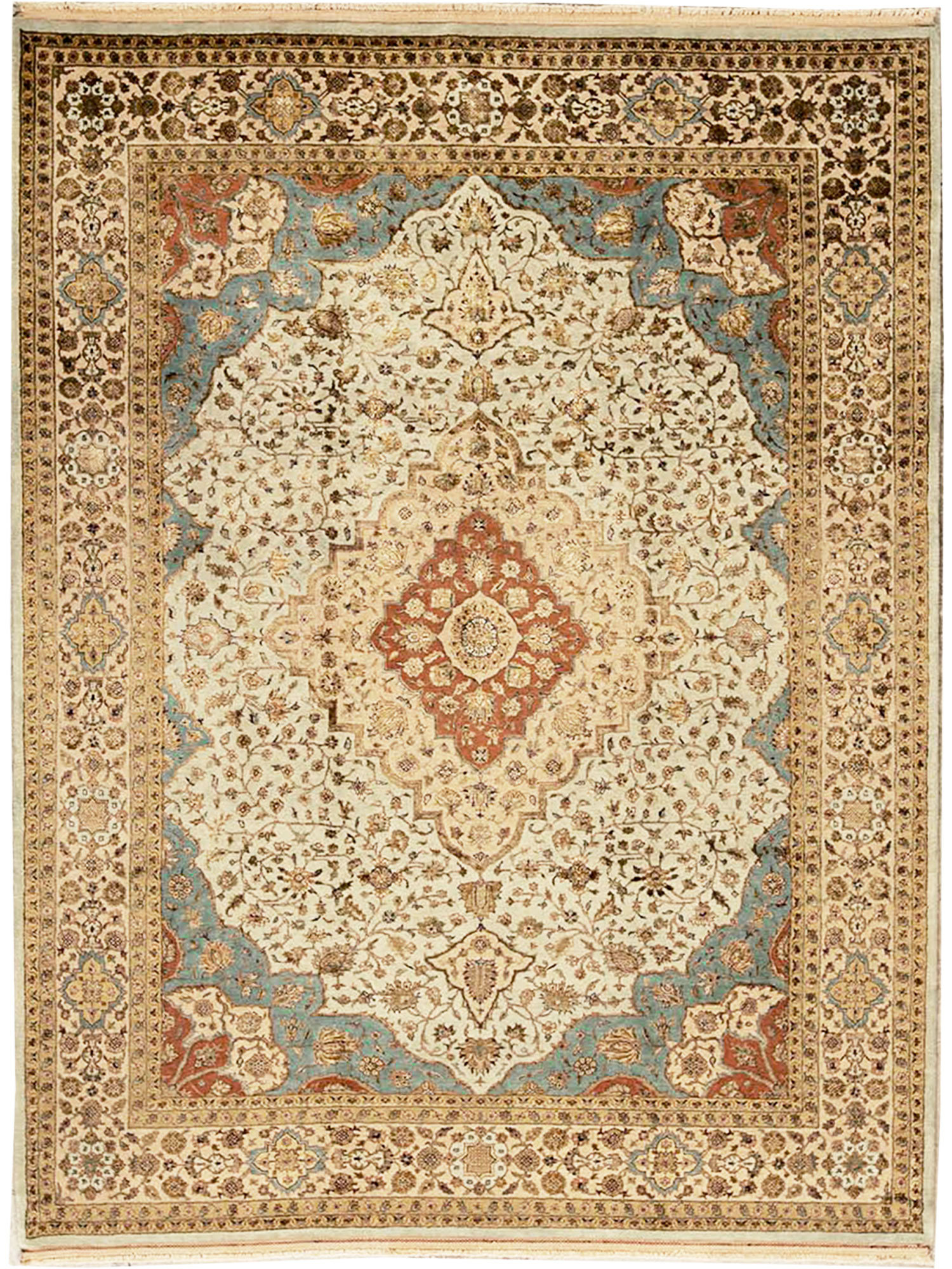 Bokara Rug Co., Inc. Hand-Knotted High-Quality Green and Beige Area Rug ...