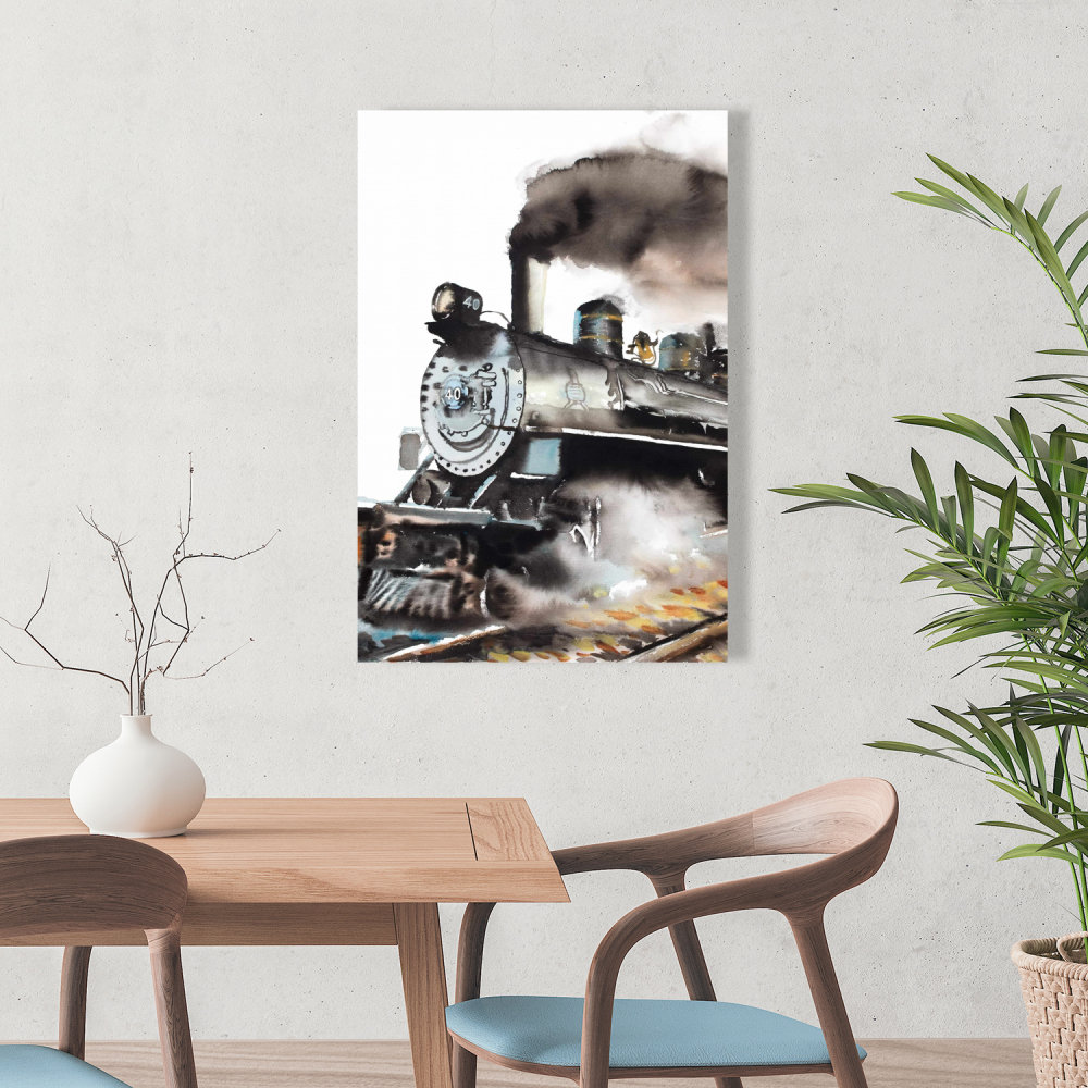 Lark Manor™ Vintage Steam Train Canvas - Office Transportation Home ...