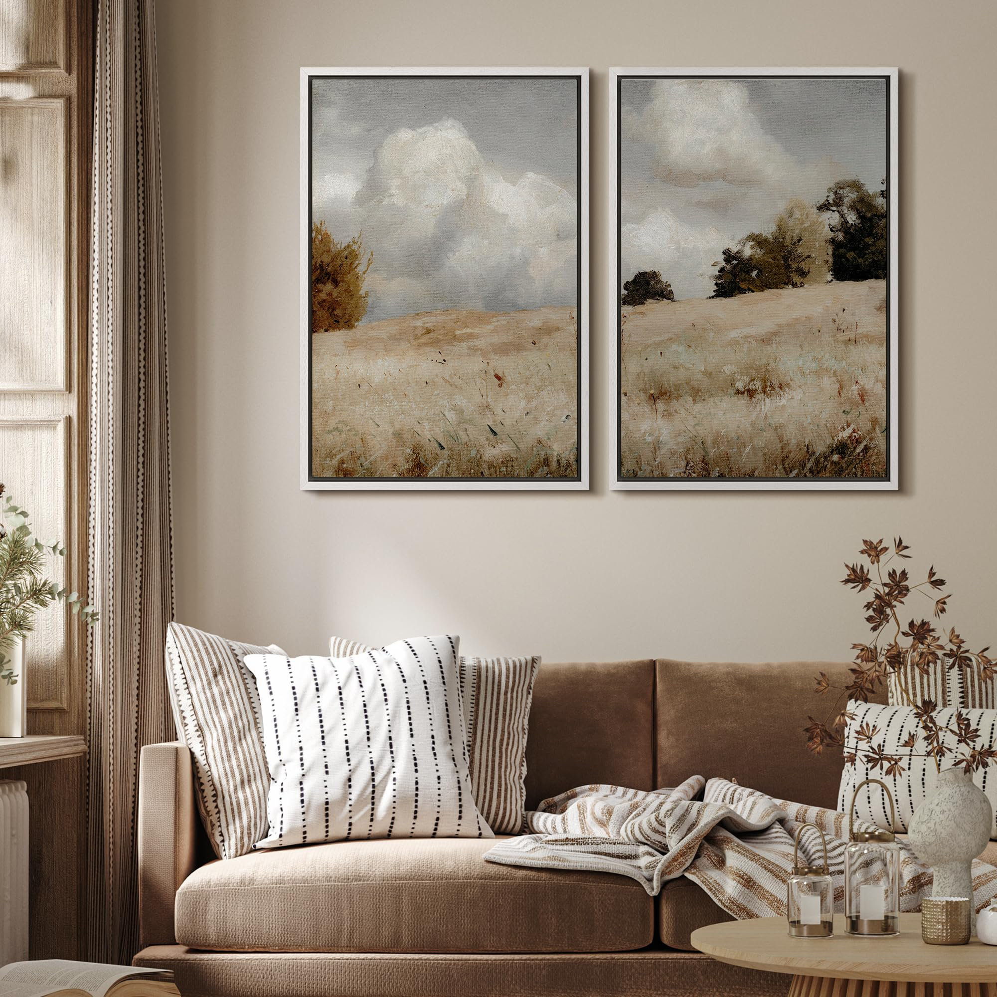 wall26 Clouds Over Grassland Nature Wilderness Landscape Rustic Decor ...