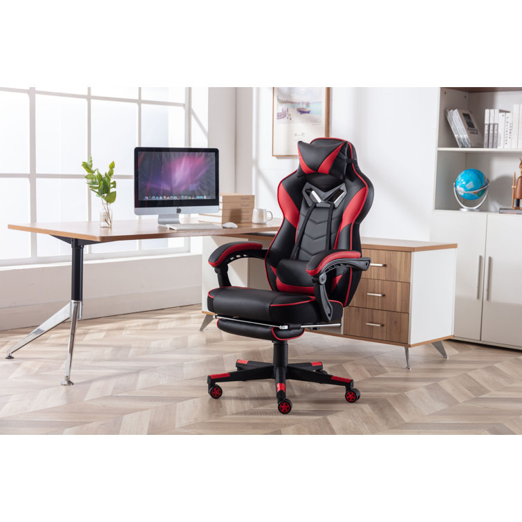 Williston Forge Reclining Ergonomic Faux Leather Swiveling Game Chair ...