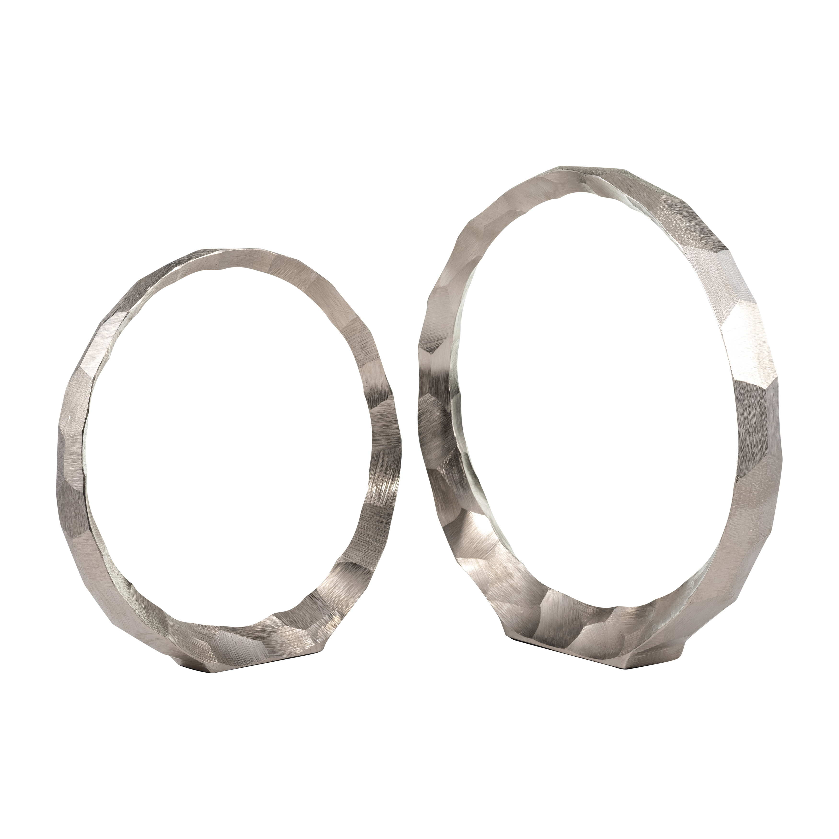 Mercer41 Set of 2 Hammered Metal Decorative Ring Sculptures | Wayfair