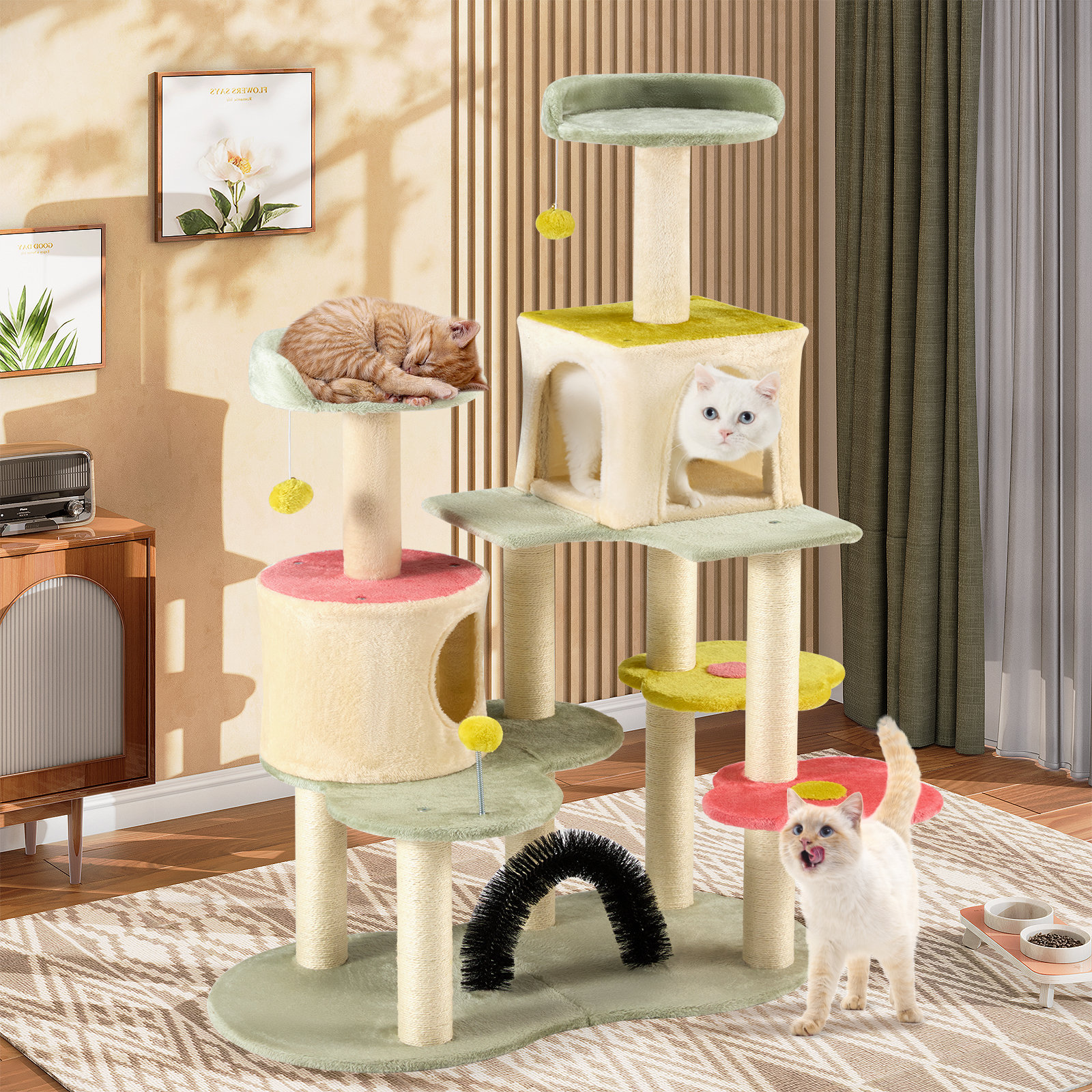 Tucker Murphy Pet™ 59" Cat Tree, Flower Cat Tree Tower | Wayfair