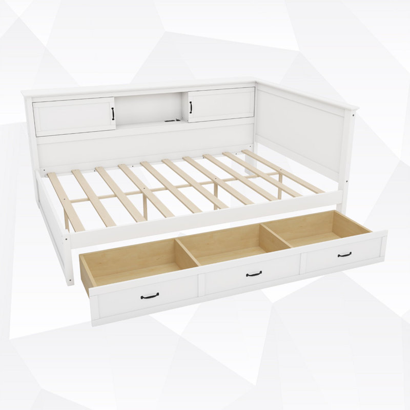 Latitude Run® Sonas Partially Enclosed Corner Daybed With Bookcase ...